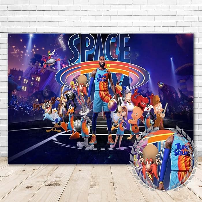 Buy YouRan Space Jam Backdrop A New Legacy 7x5 Happy Birthday Space Jam ...