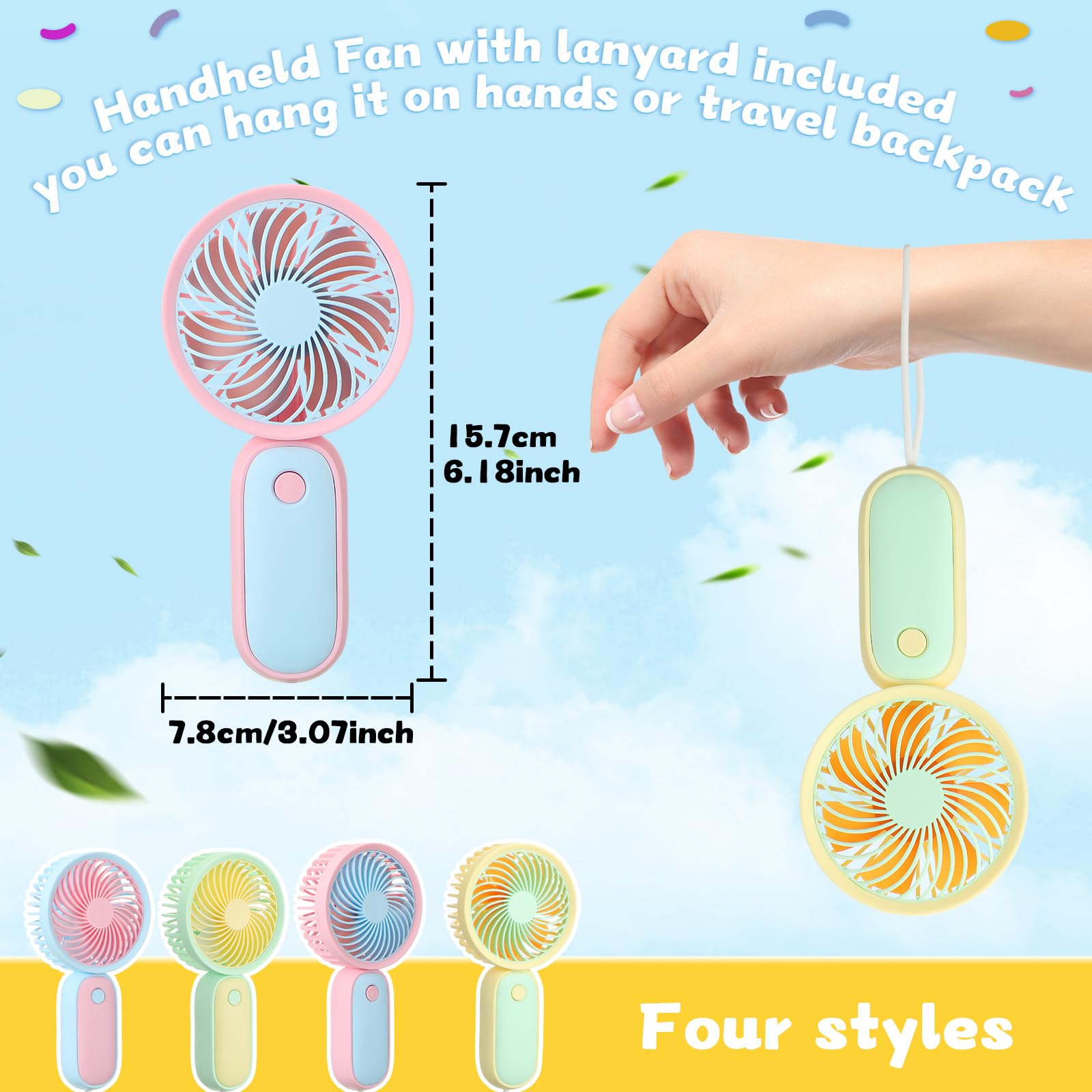 Snapklik.com : Tujoe Mini Handheld Fan, USB Rechargeable Hand Held Fan ...