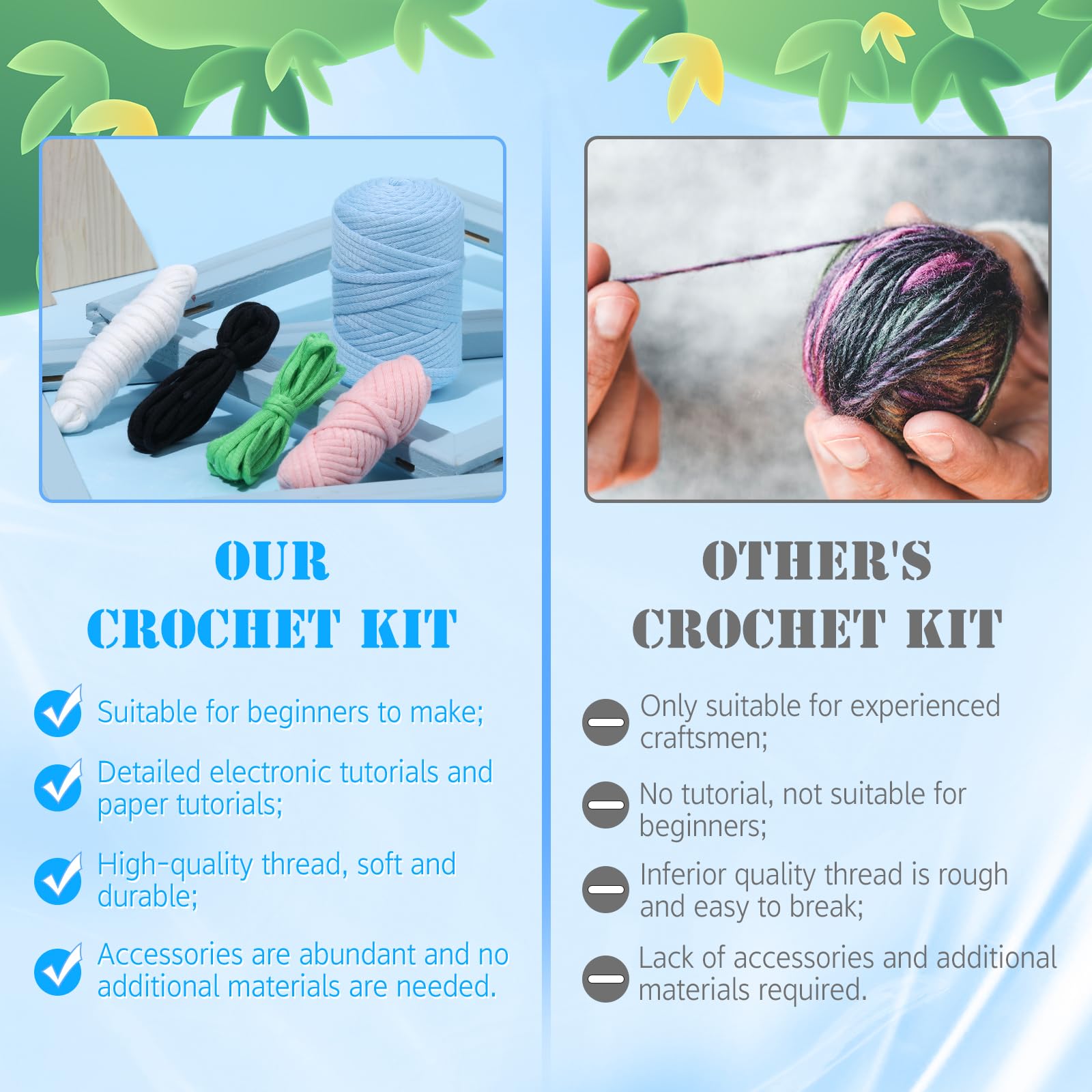 Snapklik.com : LOKUNN Crochet Kit For Beginners, Easy Yarn, Step-by ...