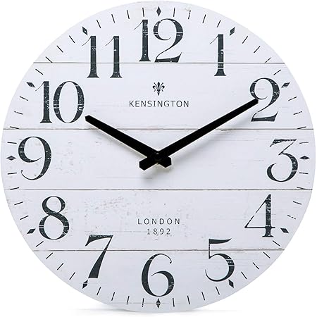Amazon.com: DUJAWU PRODUCTS Rustic Off White Wall Clock, Single Piece ...