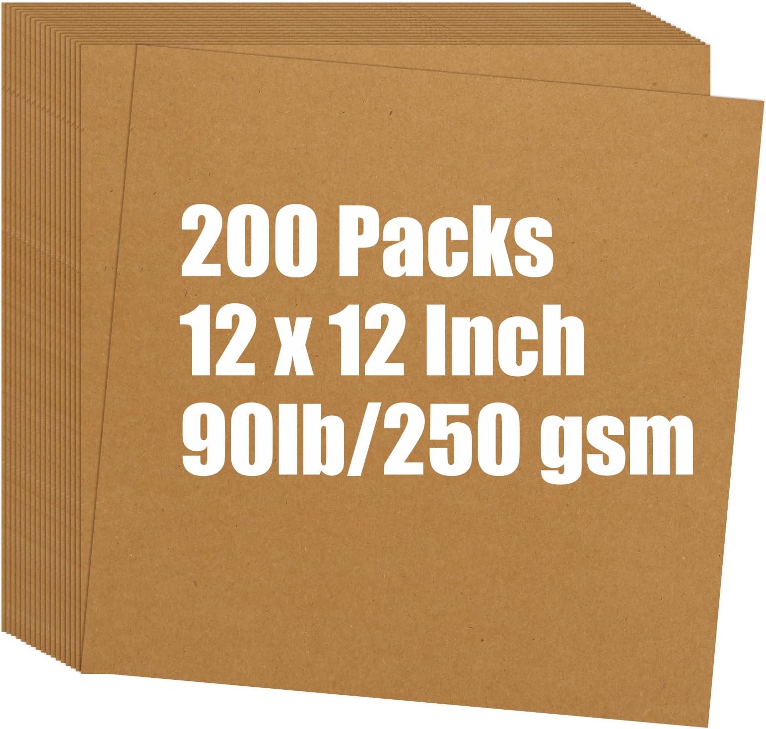 Amazon.com: Kosiz 120 Pcs 12" x 12" Square Cardstock Paper 250 GSM 90lb ...