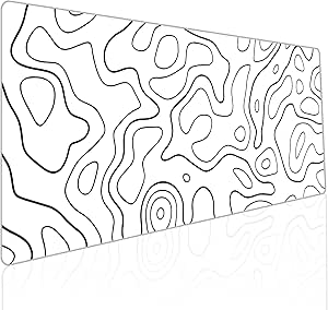 Amazon.com : White Topographic Mouse Pad, Japanese Mouse Pad, Large ...