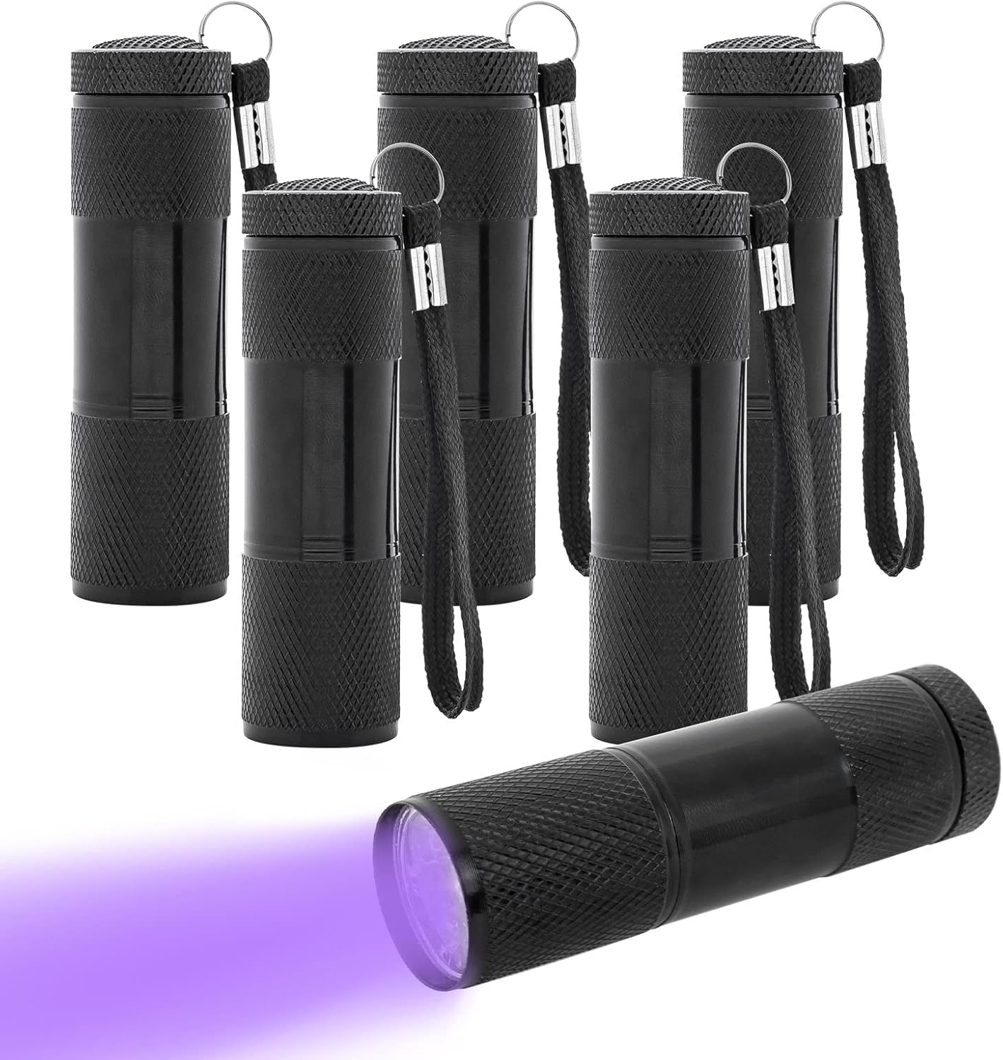 6 Pcs UV Blacklight Flashlight, 9LED 395nm UV Handheld Blacklight Flashlights, Ultraviolet ...