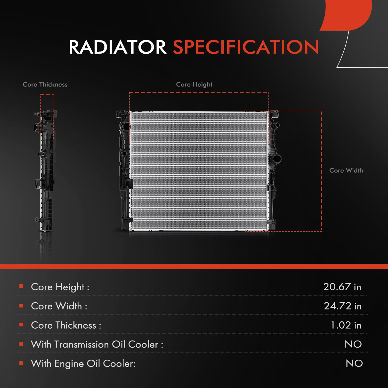 A-Premium Engine Coolant Radiator Assembly Compatible with BMW 530e ...