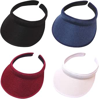 4PCS Women Wide Brim Sun Visor UV Protection UPF50+ Hat Sport Visors ...