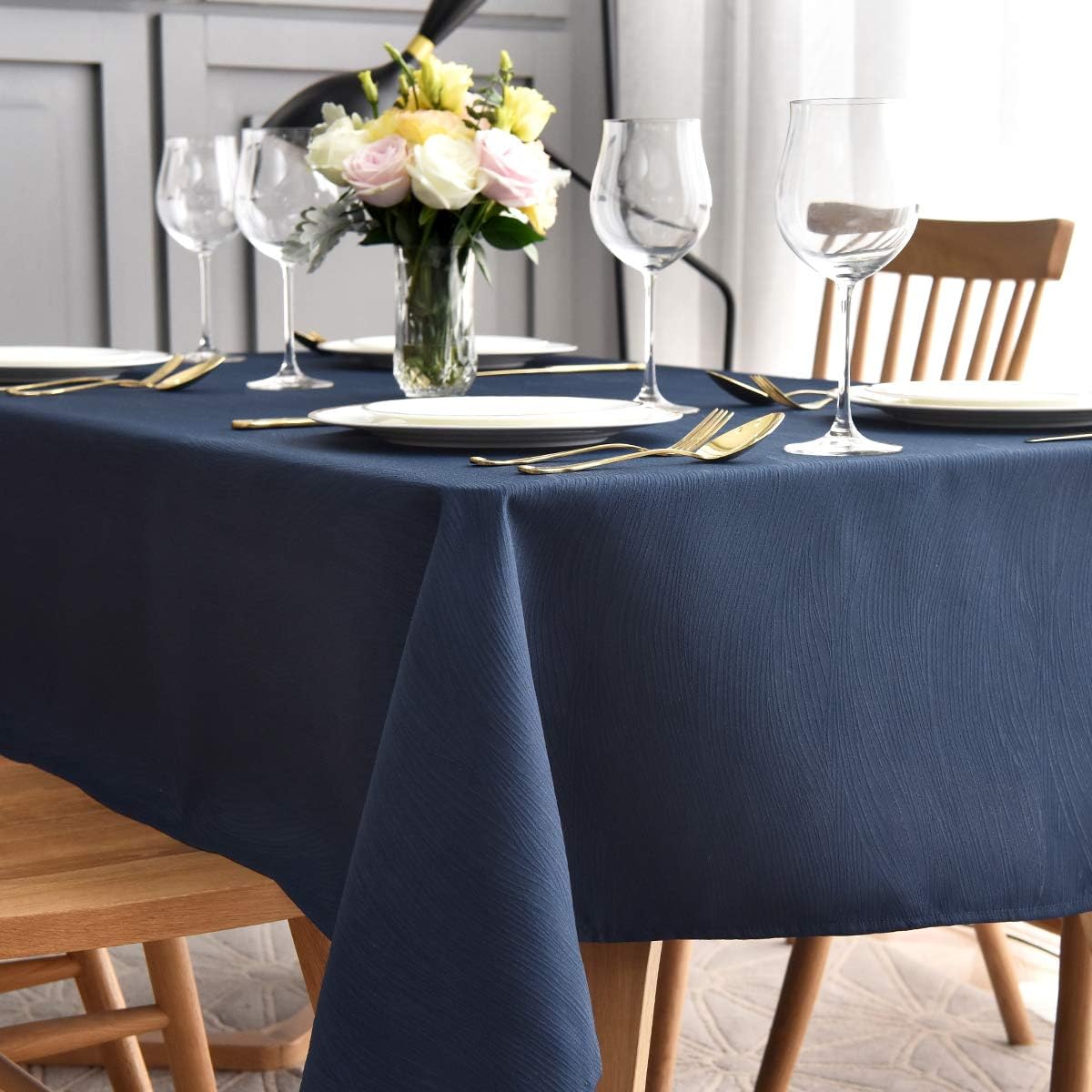 Amazon.com: NLMUVW Square Vinyl Tablecloth 100% Waterproof Oil Proof ...