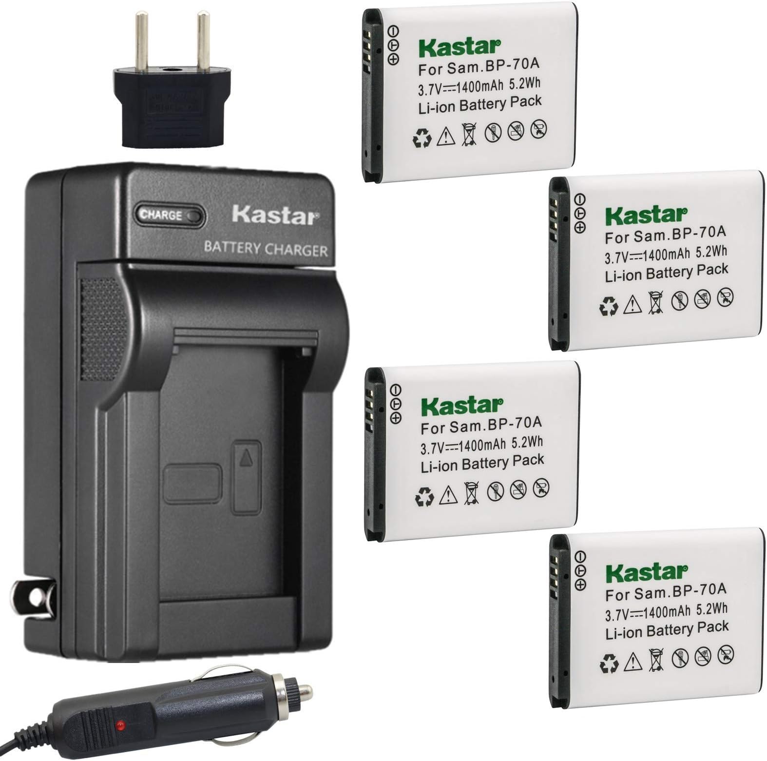 Amazon.com: Kastar Battery (X2) & Slim LCD Charger for Samsung BP-70A ...