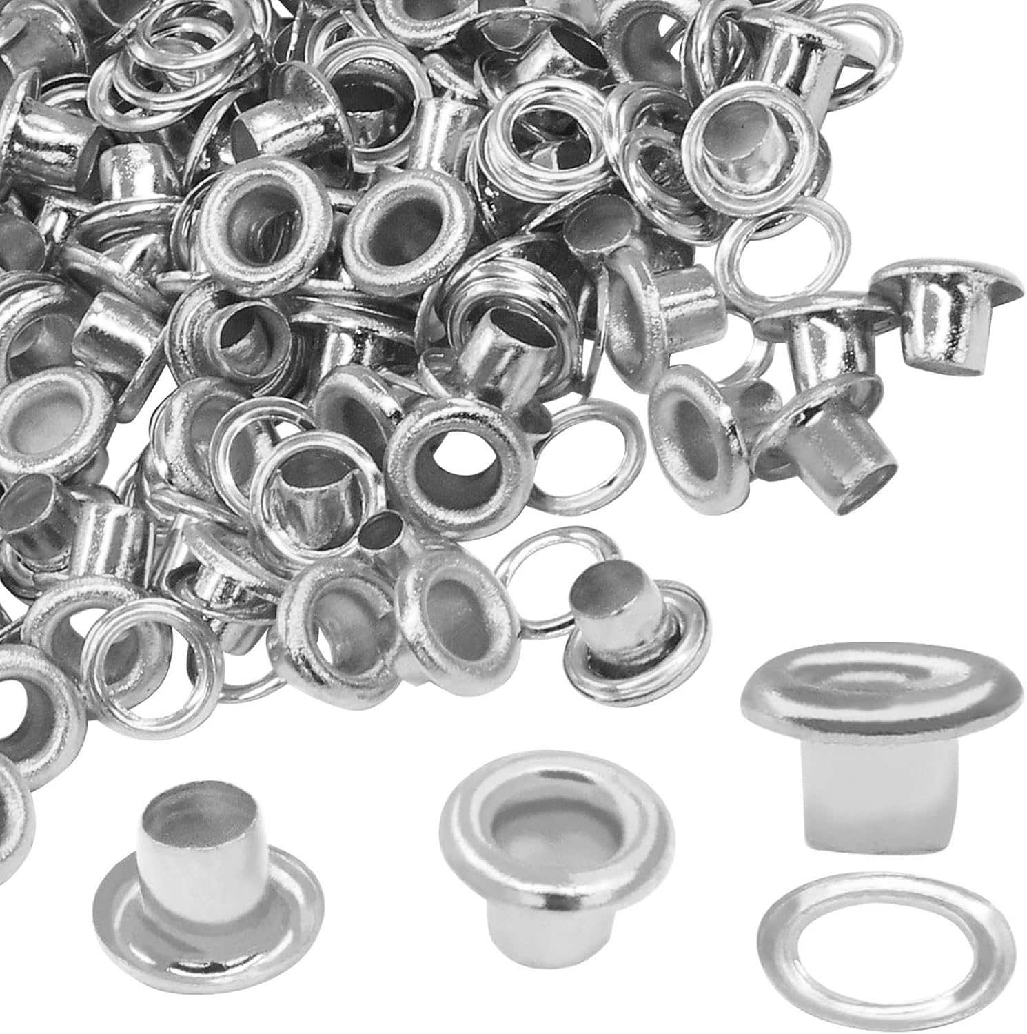 Amazon.com: ISDVBUY 100 Sets Heavy Duty Grommet Sets,Silver Metal ...