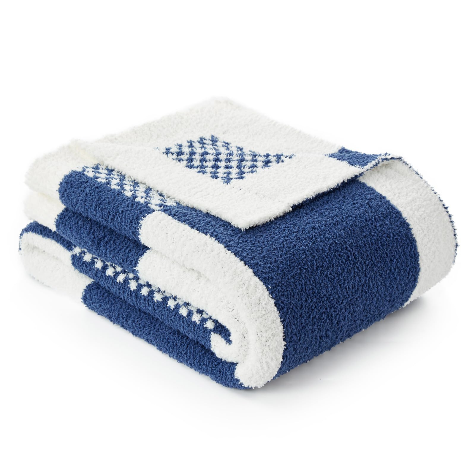 Amazon.com: Snuggle Sac Checkered Blanket, Blue Throw Blanket for Couch ...