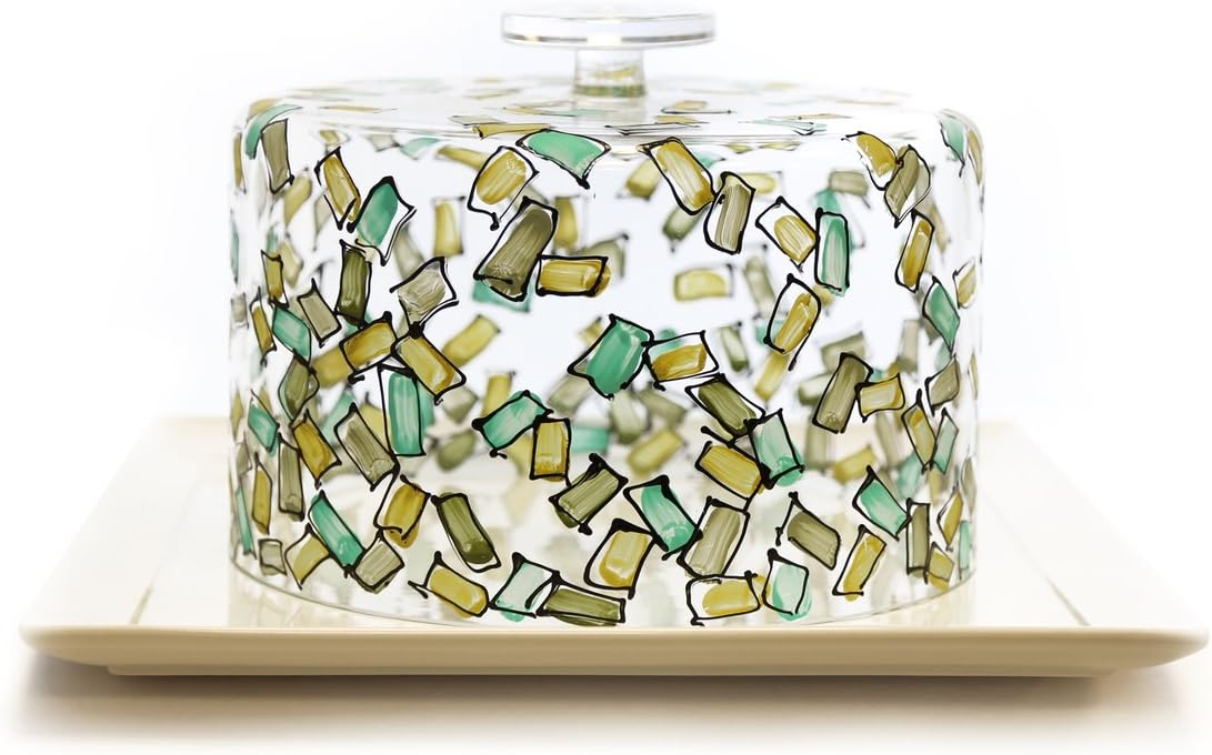 Amazon.com | Handpainted Large Modern Cake Plate: Plates