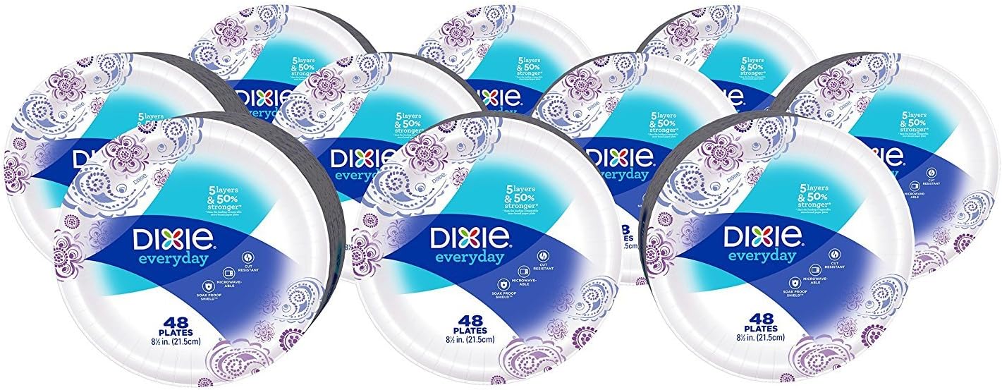 Amazon.com: Dixie Everyday Paper Plates, 8 1/2", 480 Count, 10 Packs of ...