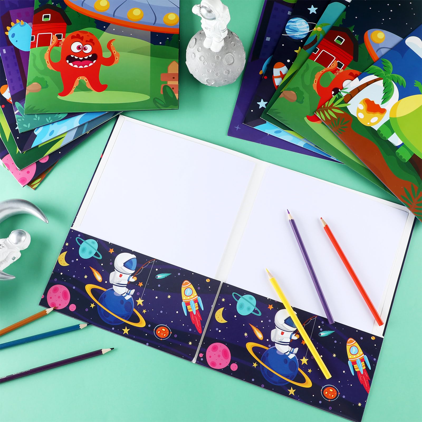 Snapklik.com : 12 Pieces Dinosaur Pocket Folders, Cute Kawaii Folders ...