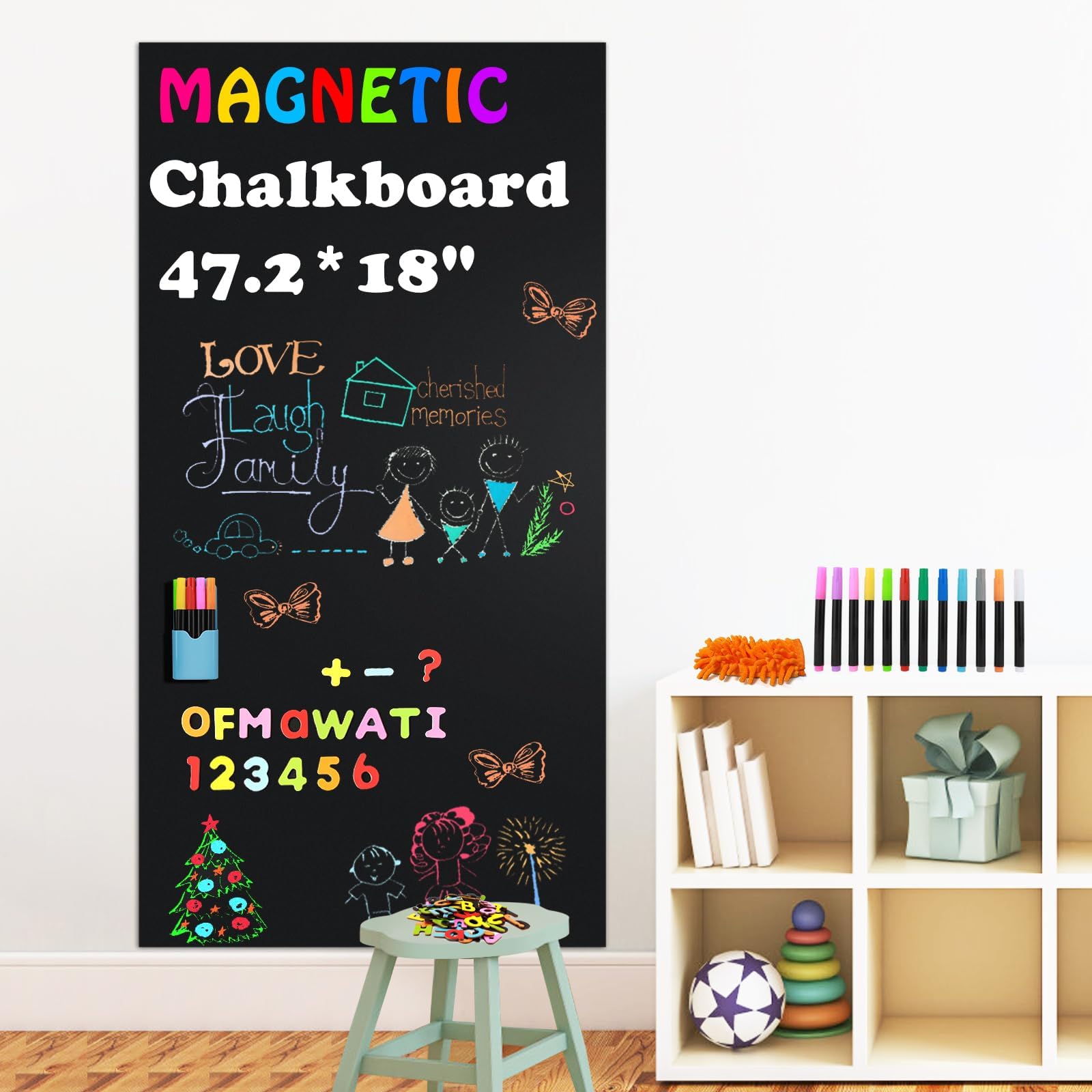 Amazon.com : Magnetic Chalkboard Contact Paper, Self Adhesive Magnet ...