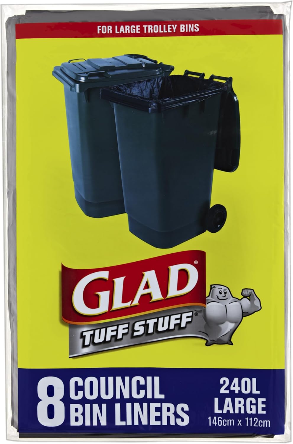 Glad Tuff Stuff Council Bin Liners for Large Trolley Bins, Large Fits ...