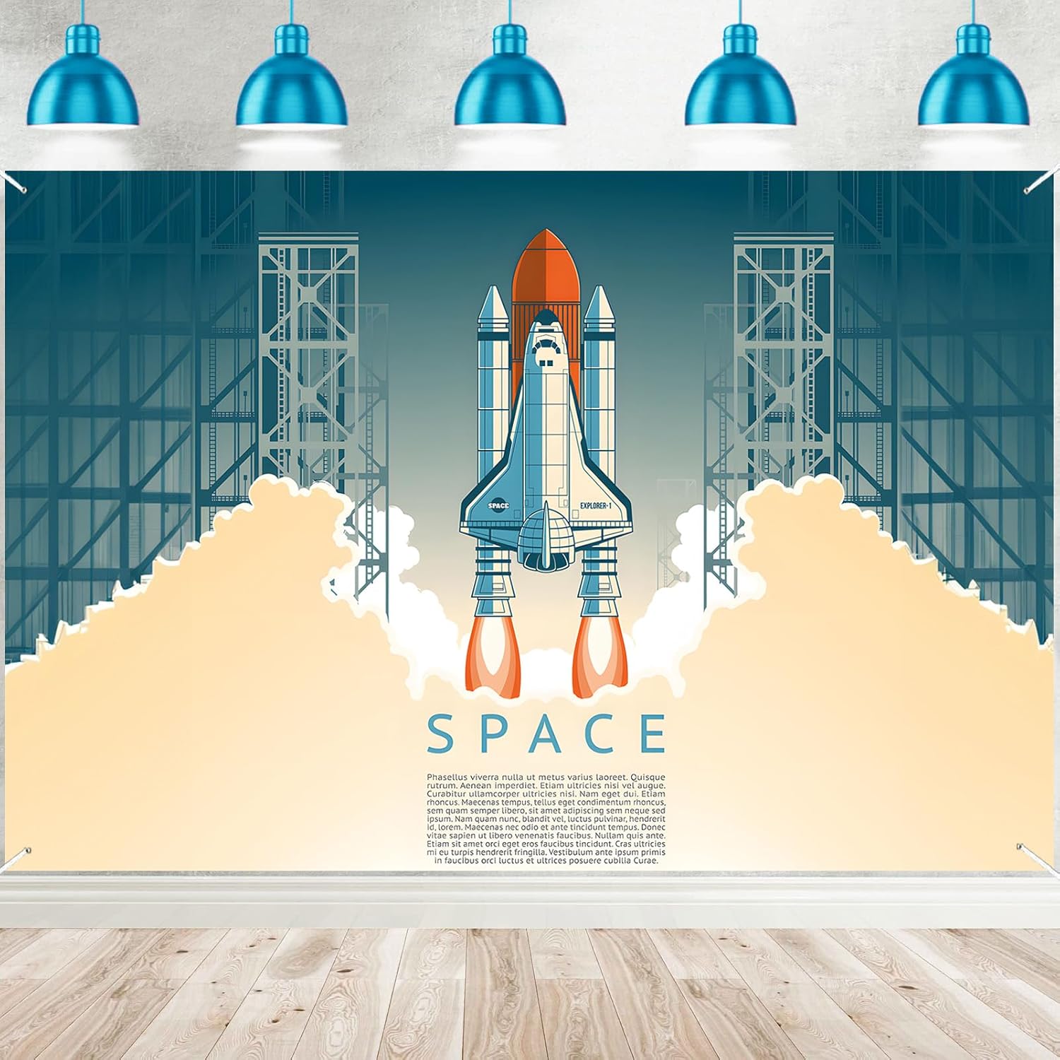 Amazon.com: Astronaut Banner Outer Space Banner Backdrop Decorations ...