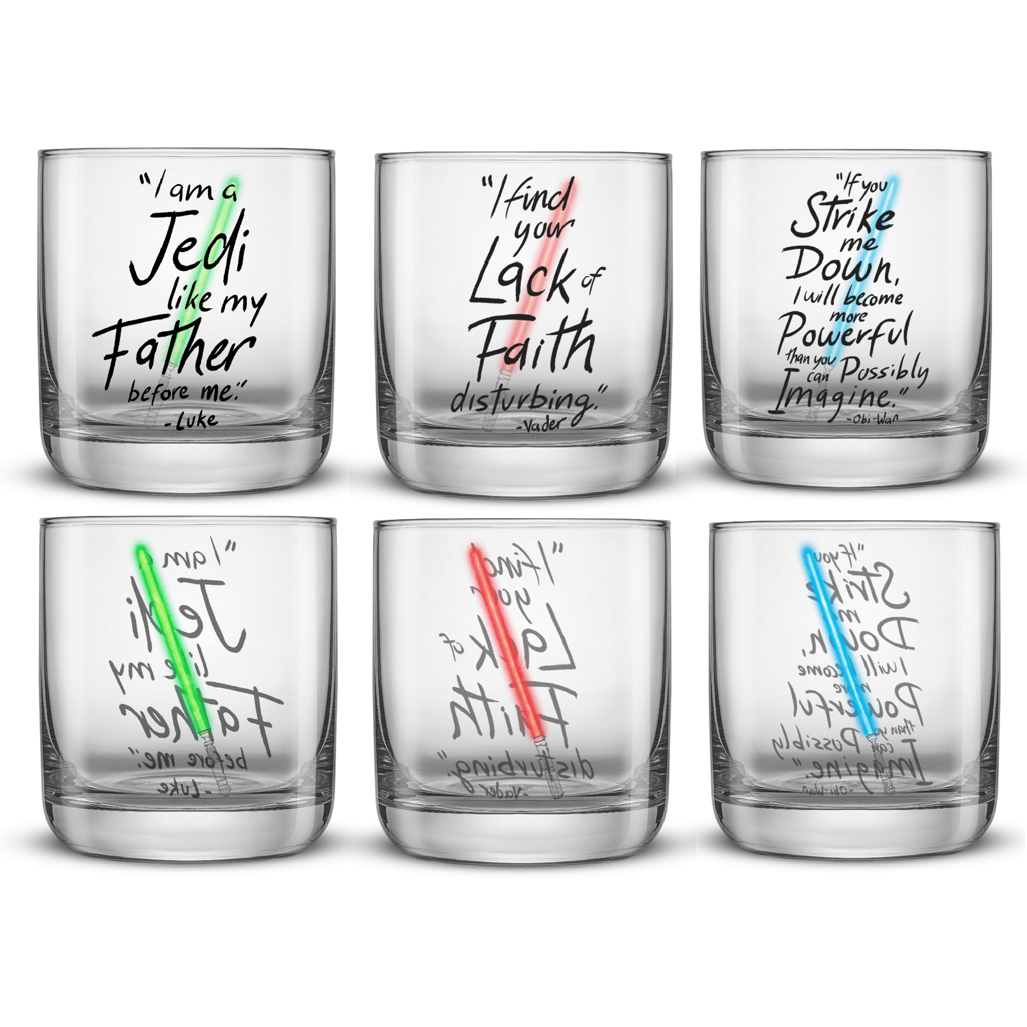 Amazon.com | JoyJolt Star Wars Lightsaber Collection 10oz Drinking ...