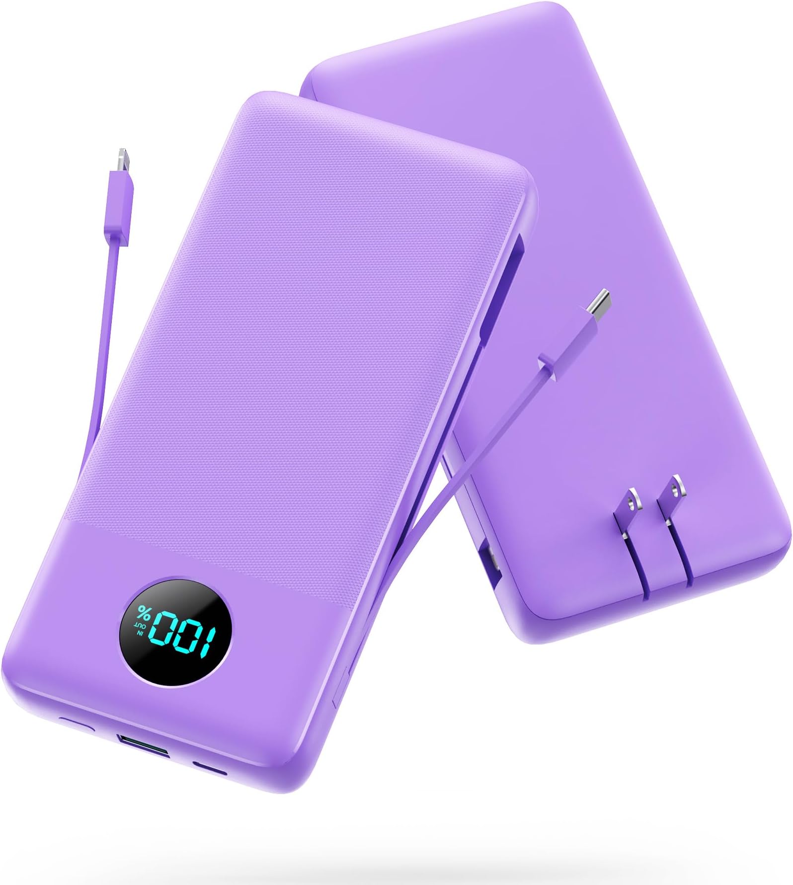 Amazon.com: Portable Charger 13800mAh Slim USB C Power Bank with Built ...