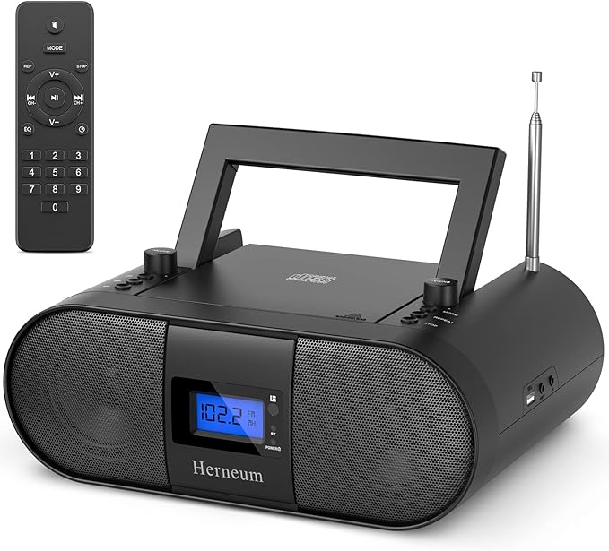 Amazon.com: CD Player Portable, FM Radio with Dual Stereo Sound System ...