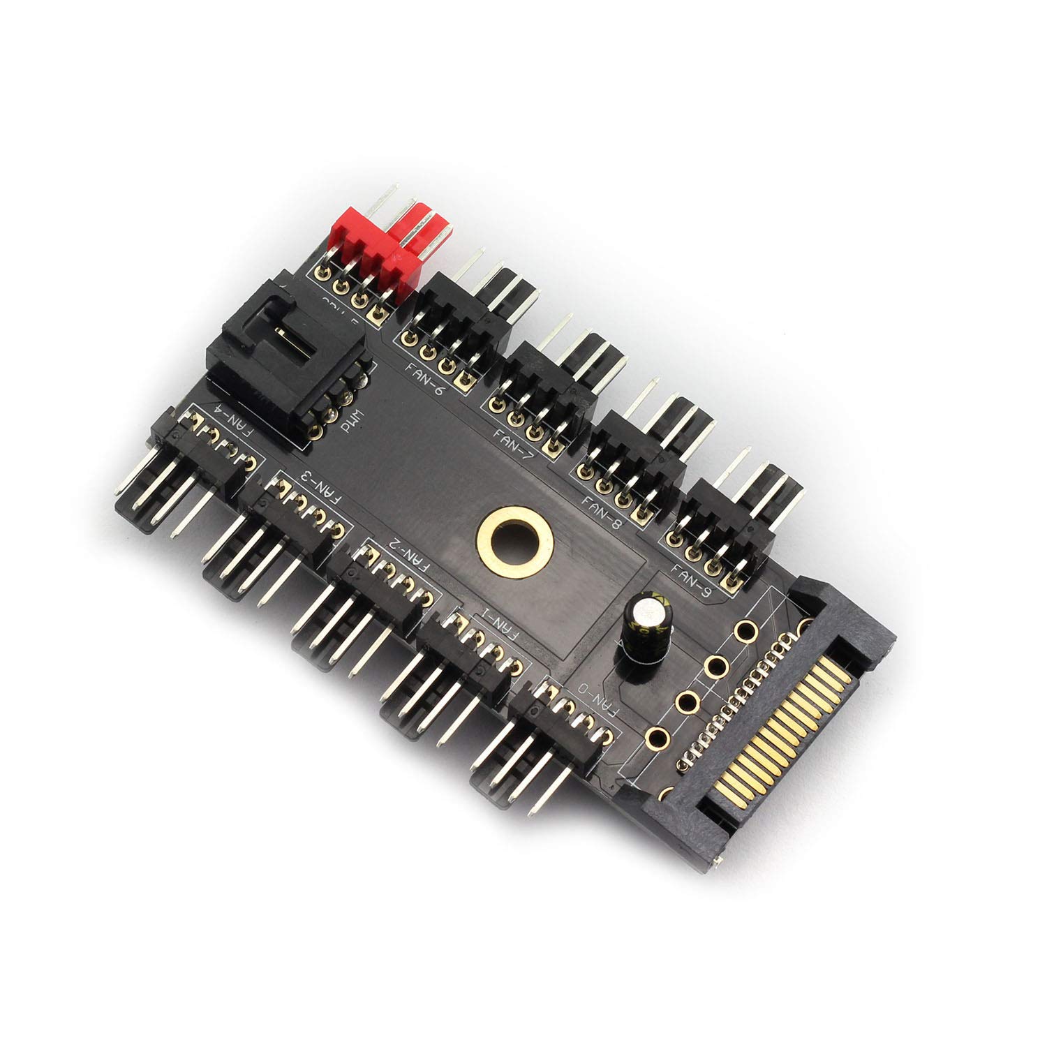 Buy Maxmoral 1-Pack 10 Way 4Pin PWM PC Fan Hub with Cable Computer ...