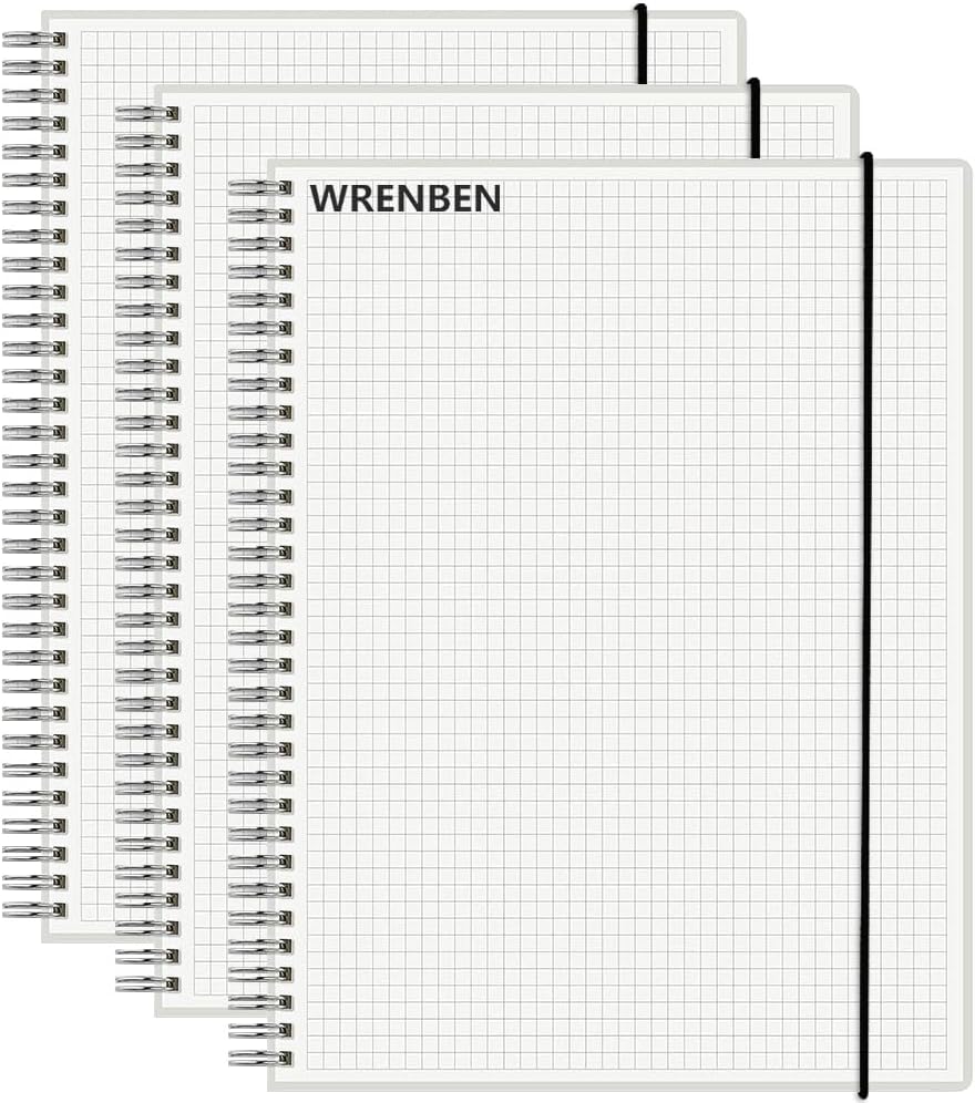 Amazon.com : le vent 2 pack Grid Paper Large Spiral Notebook 8.5 x 11 ...