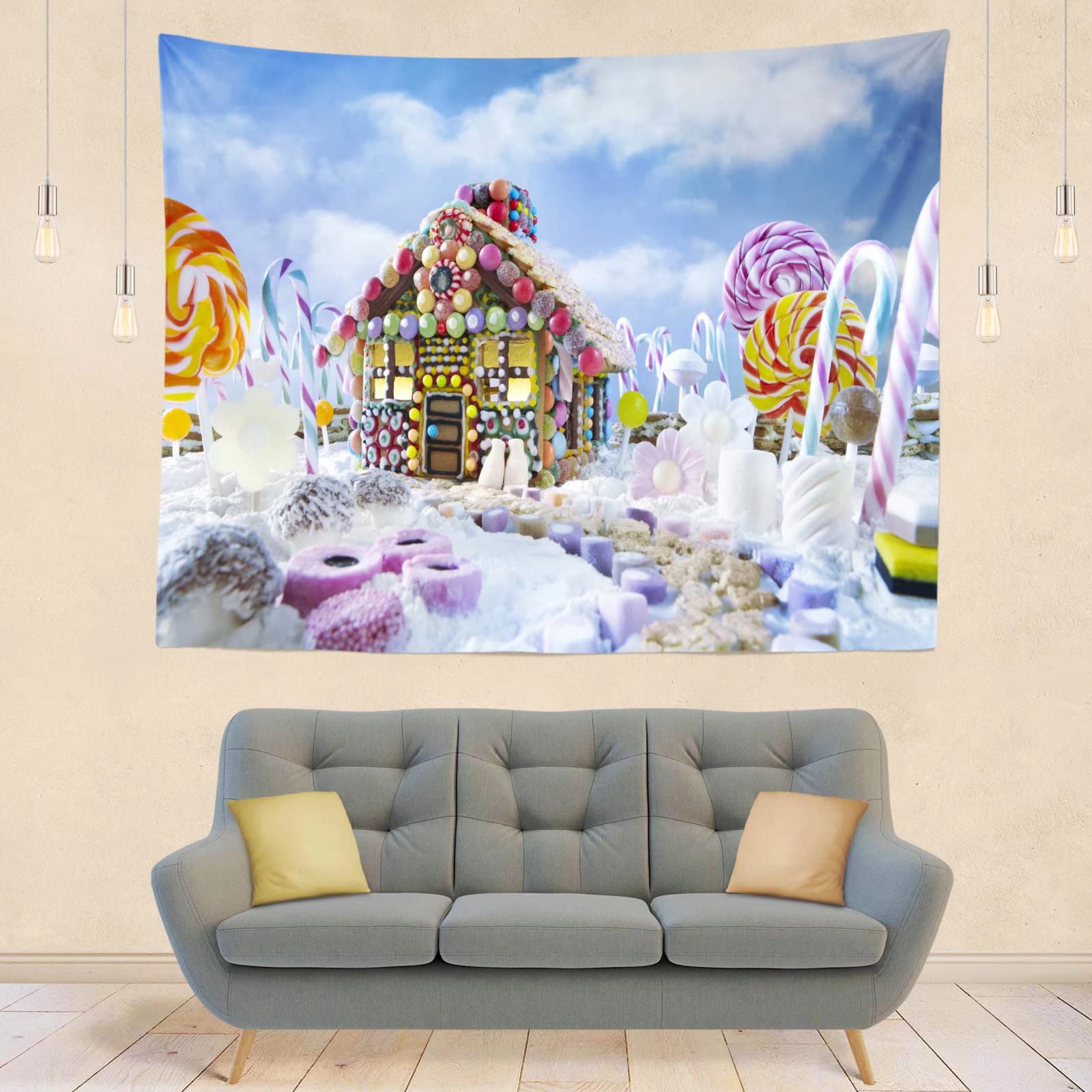 Snapklik.com : 5x4ft Candy Theme Tapestry Backdrop Candy House Cartoon ...
