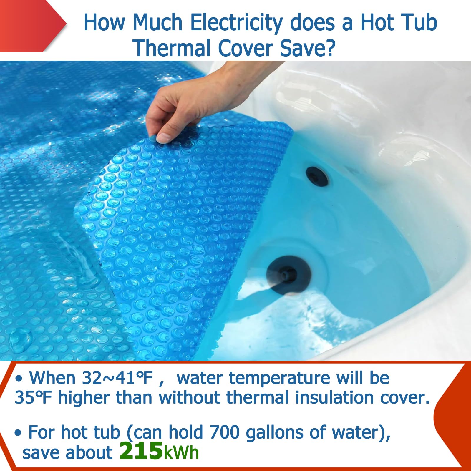 Snapklik.com : 8ft X 8ft Floating Hot Tub Solar Cover 14-mil Hot Tub ...