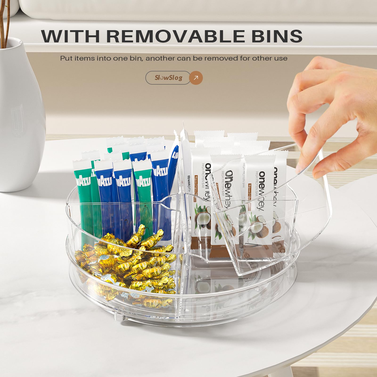 Snapklik.com : Slow Slog Lazy Susan Organizer, 9 Inch Rotating Storage ...