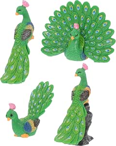 Amazon.com: Happyyami 4pcs Artificial Peacock Succulent Planter Statue ...
