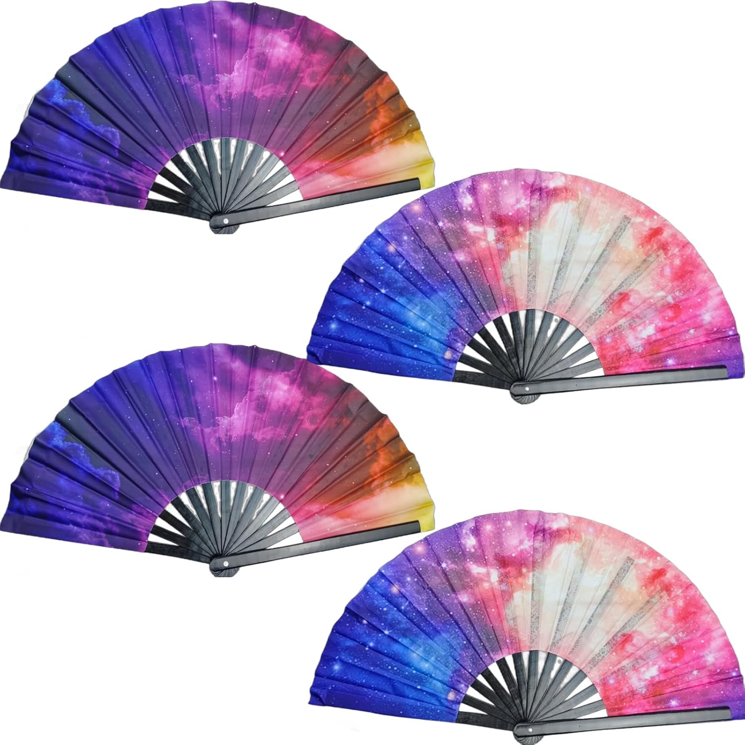 Amazon.com: 4PCS Rainbow Hand Fans Large Folding Fans for Women, Large ...