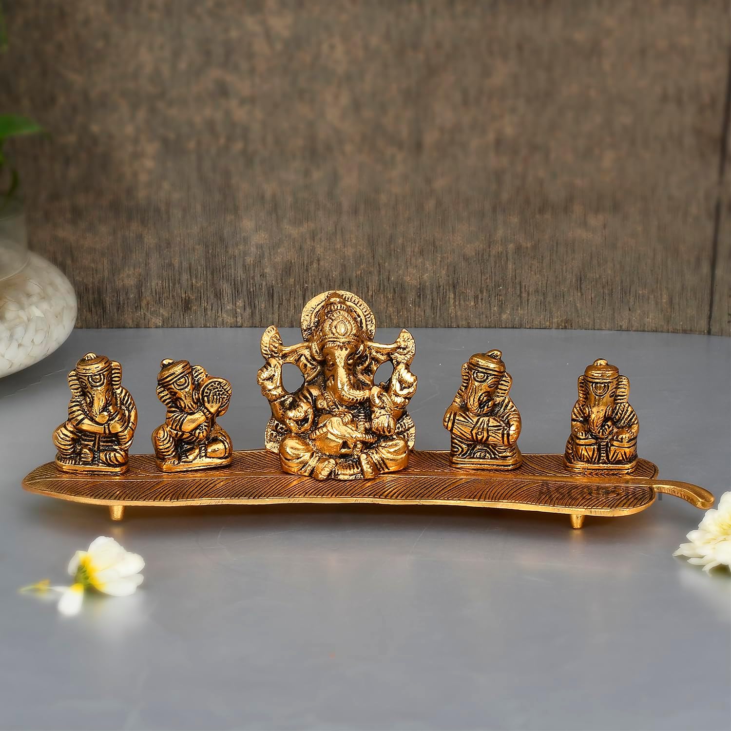 Buy PujaNPujari Ganesh Ganapati Idols Set of 4 - Brass Ganesha Murti ...
