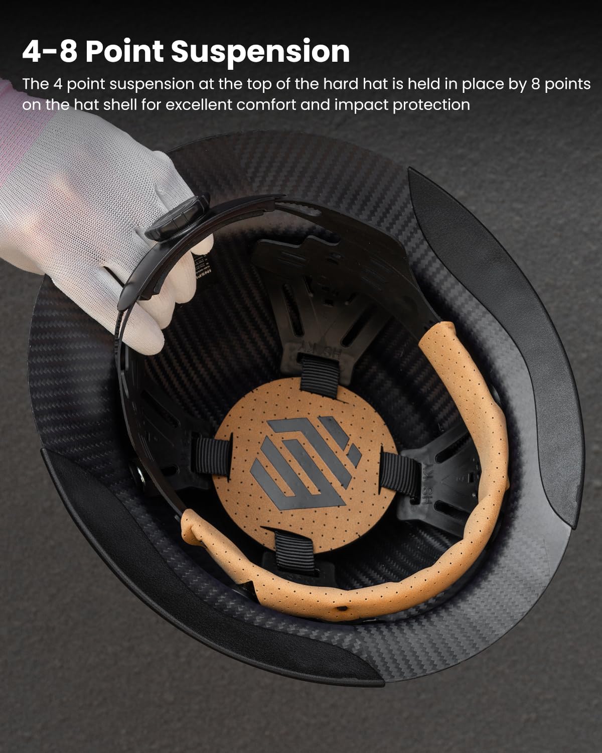 Snapklik.com : ILM Carbon Fiber Full Brim Hard Hat For Men