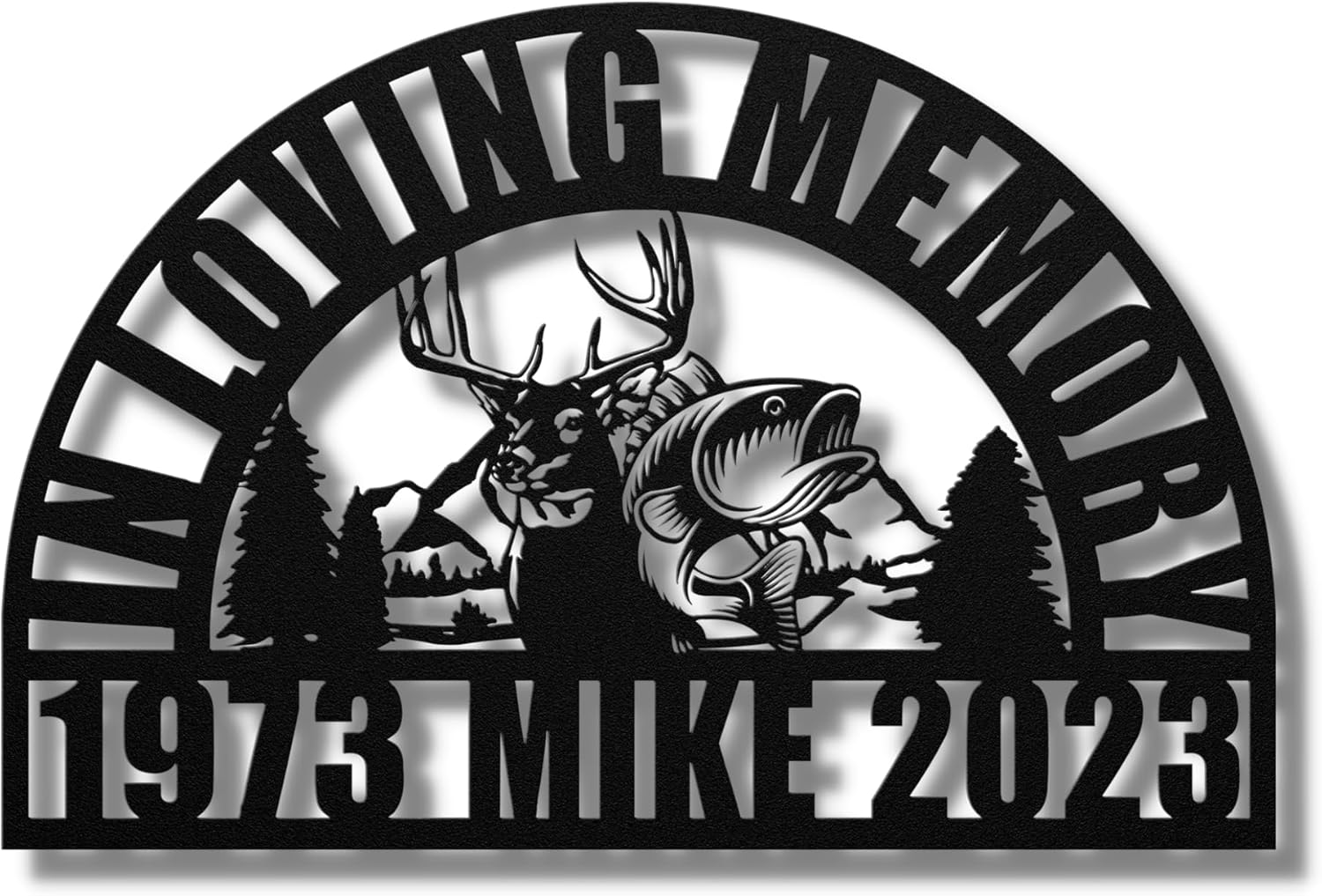 Amazon.com: Hunting and Fishing Memorial Cemetery Stake In Loving ...