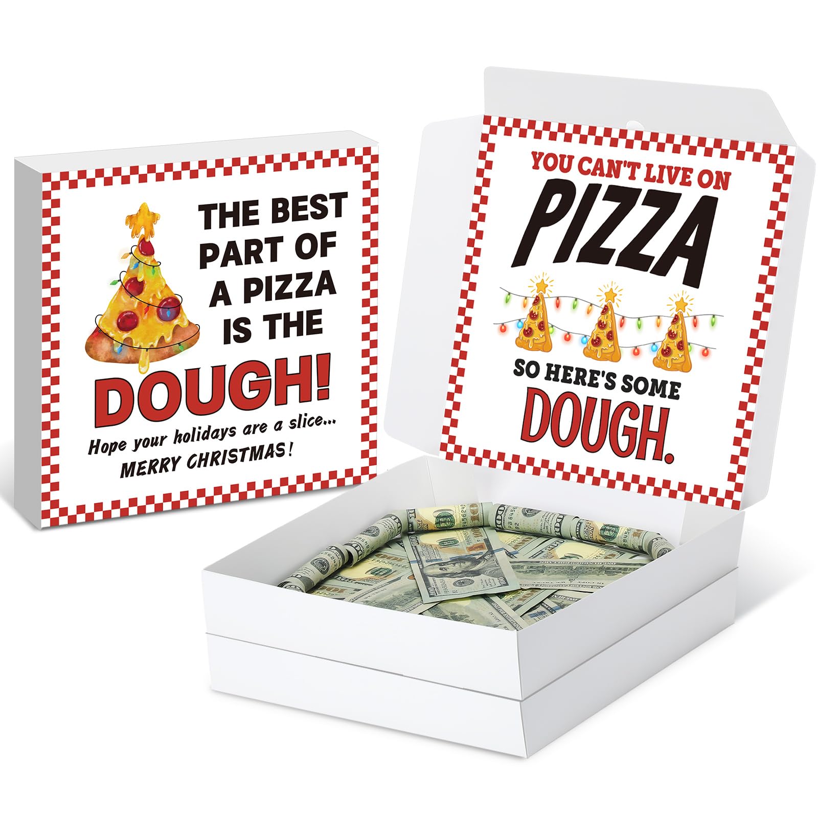 Amazon.com: Watersay 3 Pcs Money Box for Cash Christmas Pizza Box Gift ...