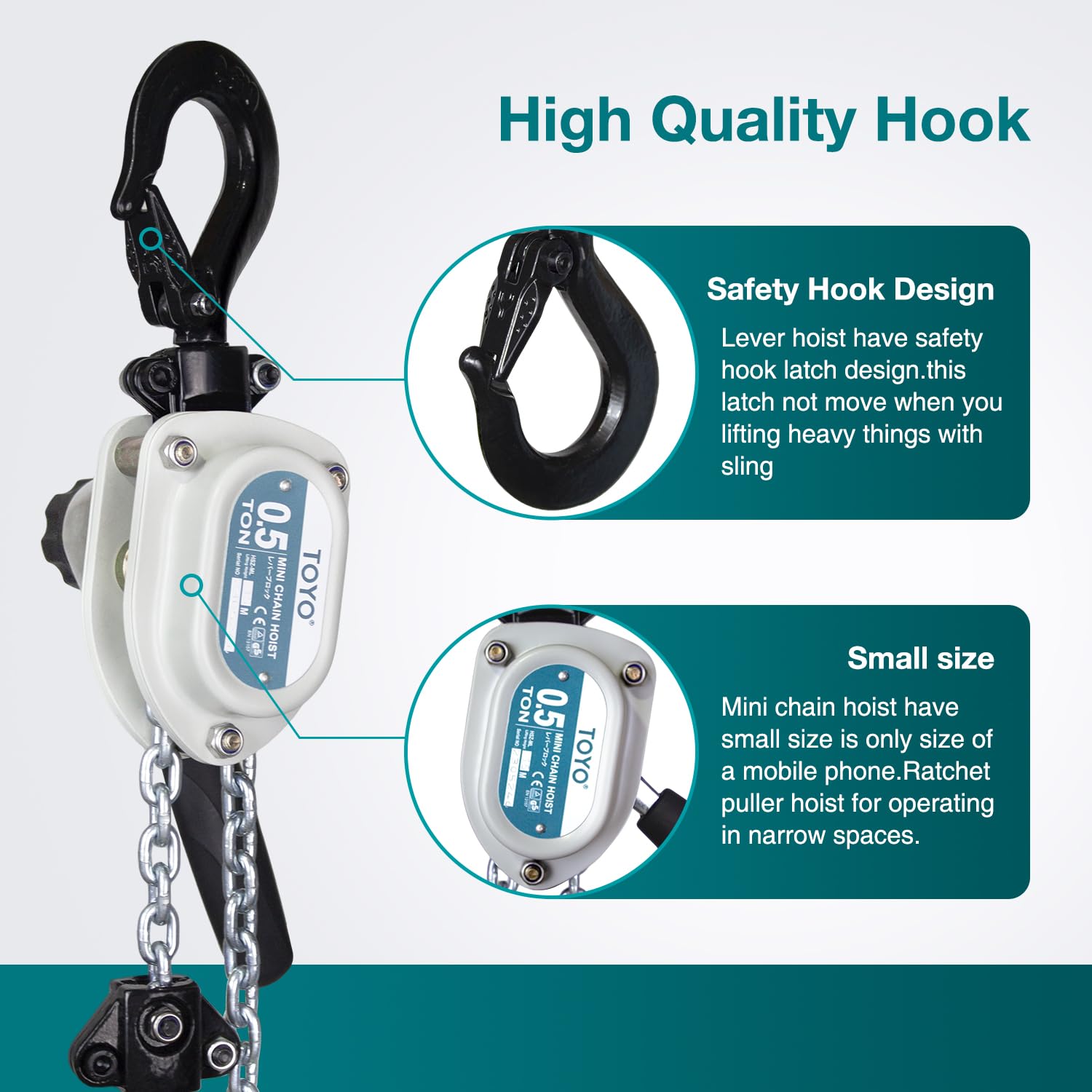 Snapklik.com : Mini Chain Hoist 1100lb Manual Lever Hoist 1/2 Ton Mini ...