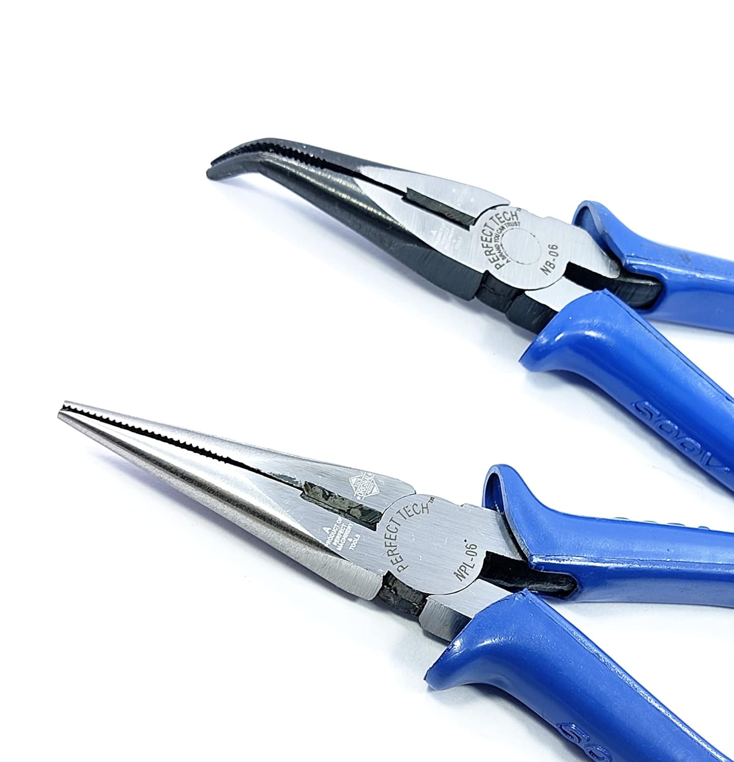 PERFECT TECH Combo 2 Pcs 6" Bend Nose Plier | Long Nose Plier (Blue ...