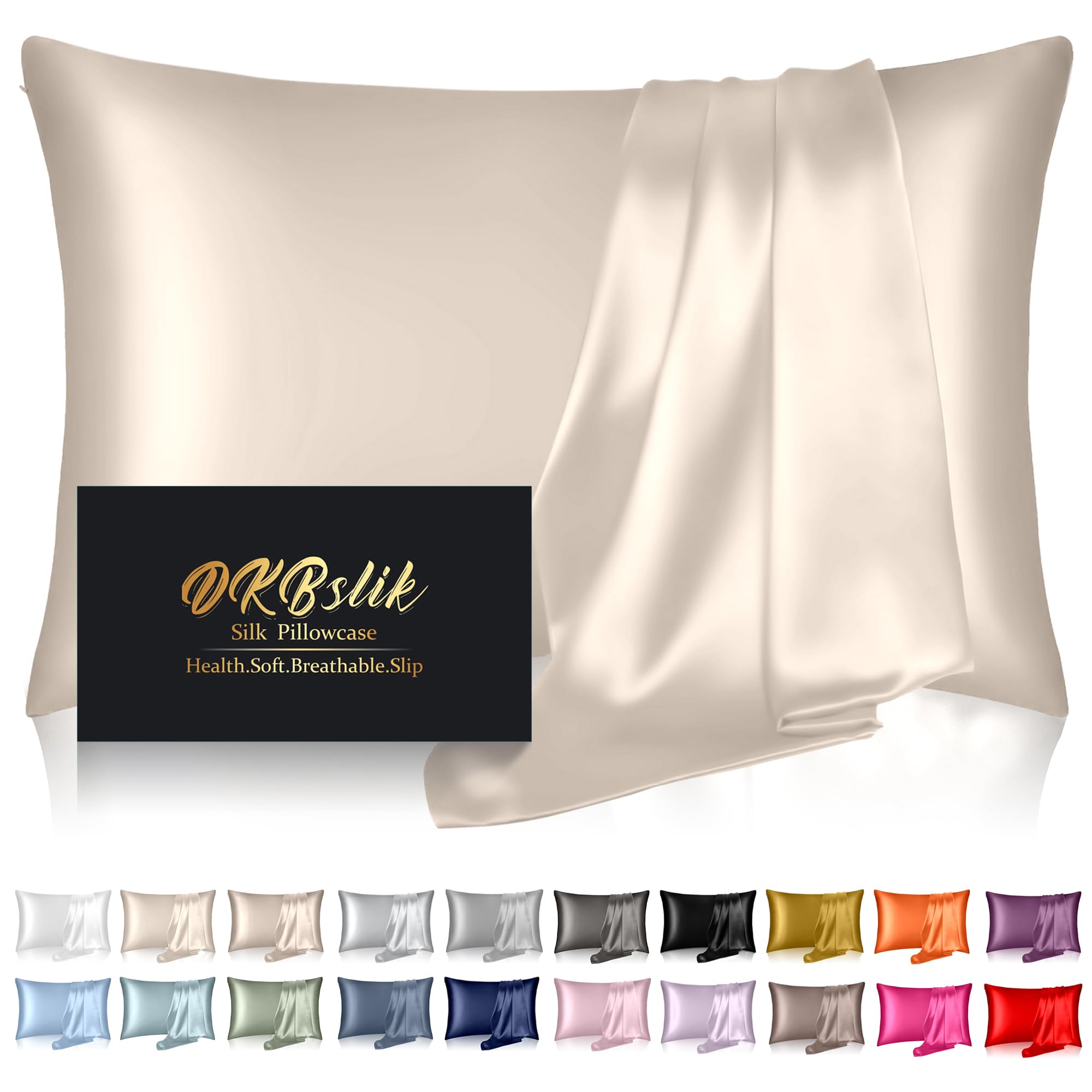 Amazon.com: Silk Pillowcase for Hair and Skin, Mulberry Silk Pillow ...