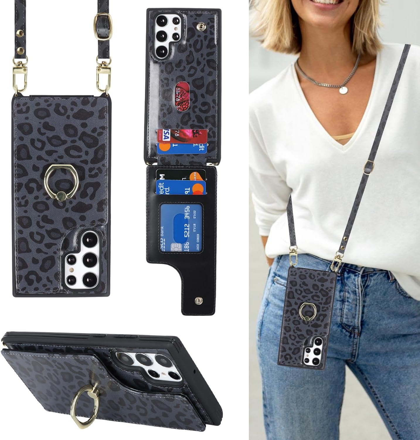 Amazon.com: Lipvina for Samsung Galaxy S22 Ultra Case with Card Holder ...