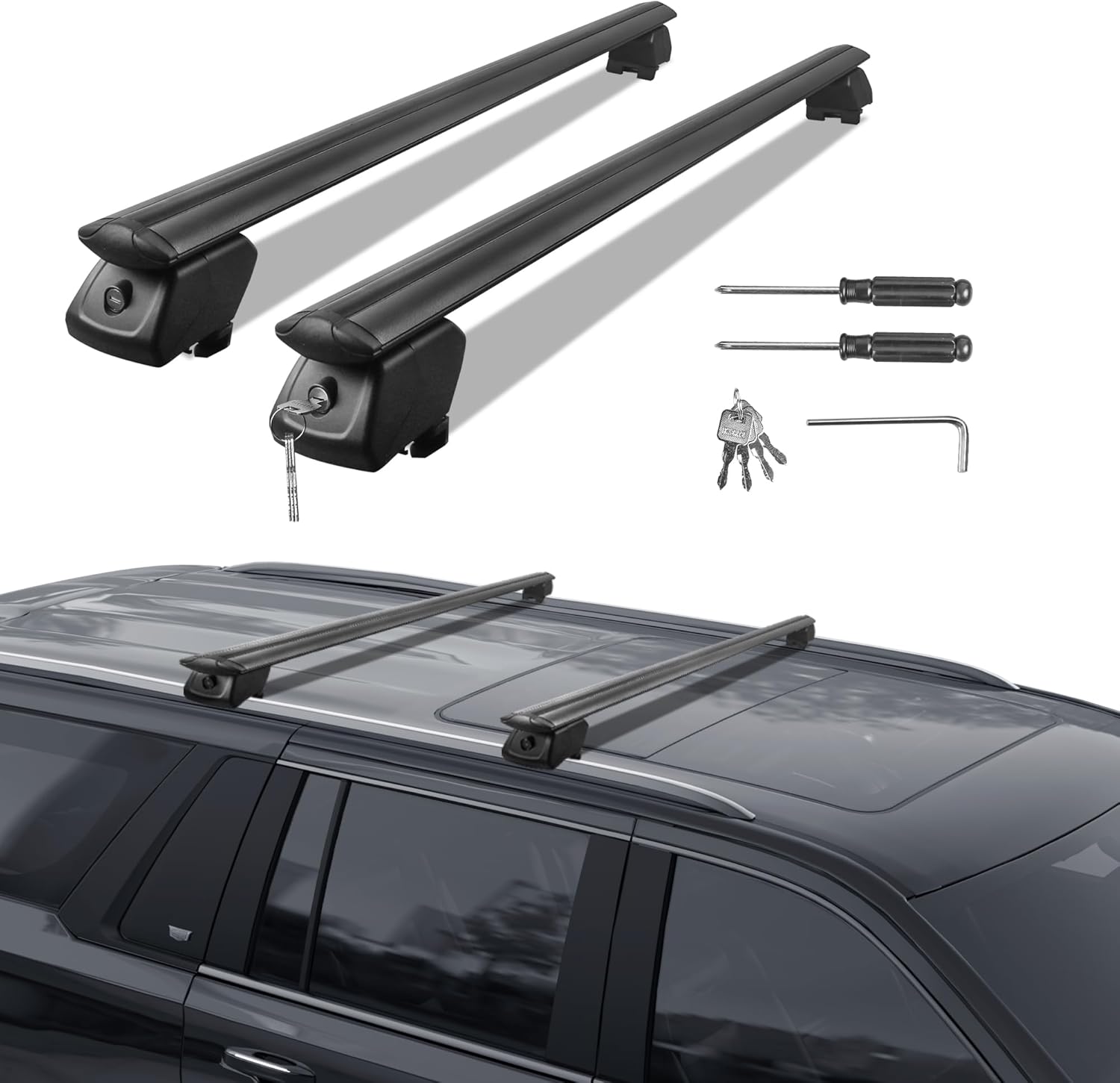 Amazon.com: MOSTPLUS Universal Adjustable Roof Rack Cross Bar with Anti ...