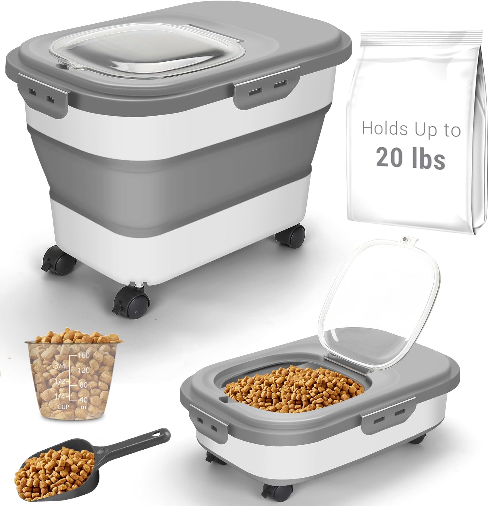 Pet Supplies : Dog Food Storage Container, 20-23Lbs Pet Food Container ...