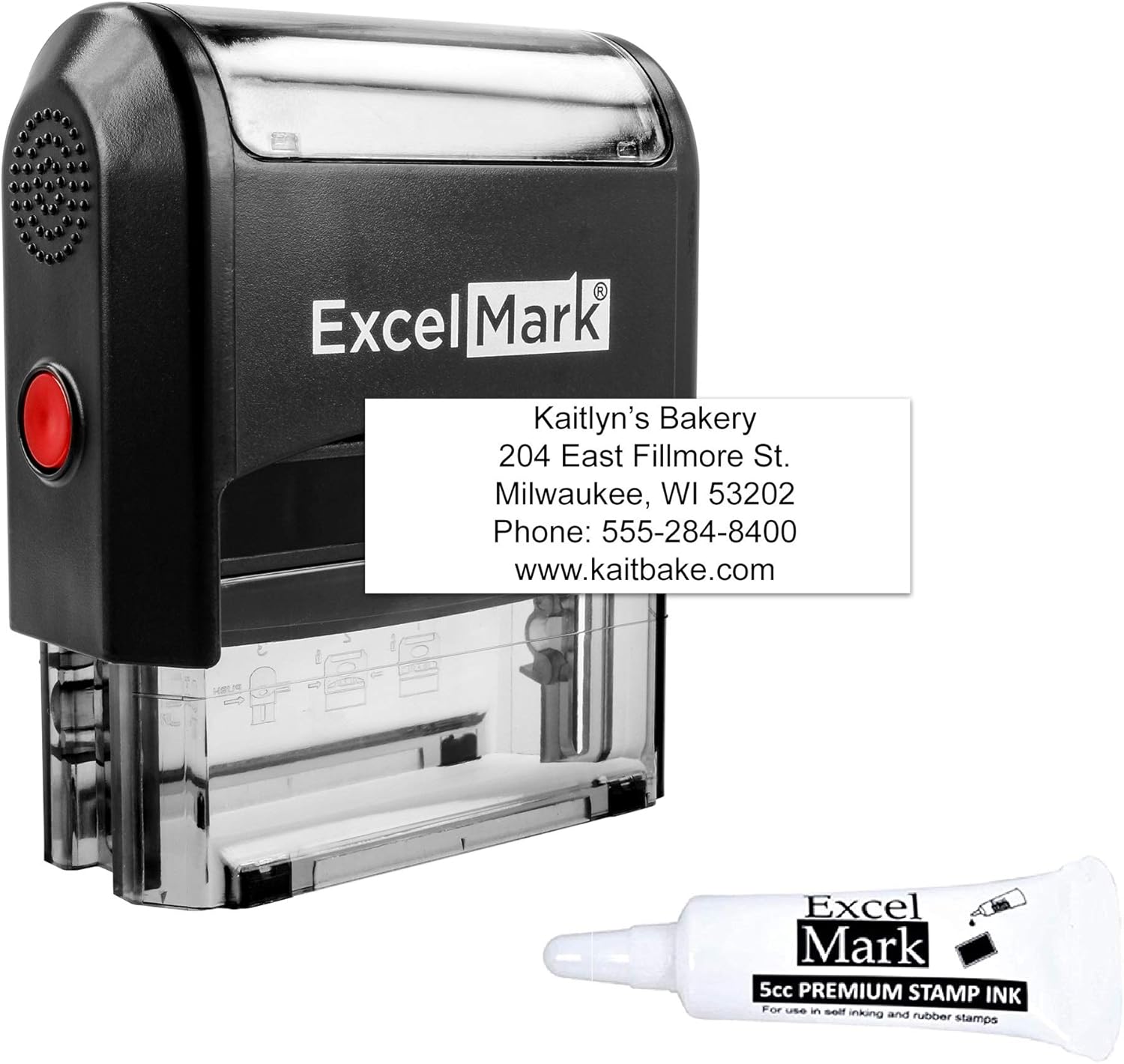 Amazon.com : ExcelMark Custom Self Inking Rubber Stamp - Up to 5 Lines ...