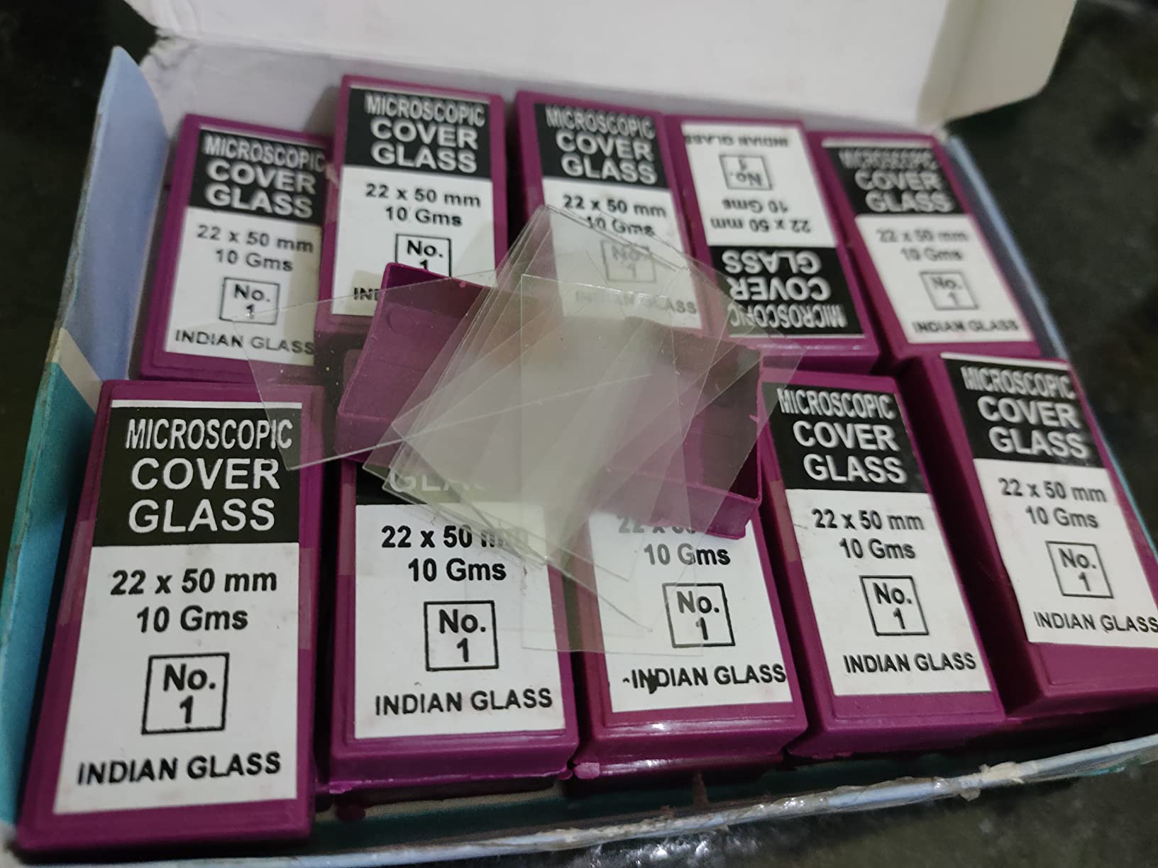 Clear & Sure Pre-Cleaned Square Microscope Glass Cover Slide(22mmx50mm ...