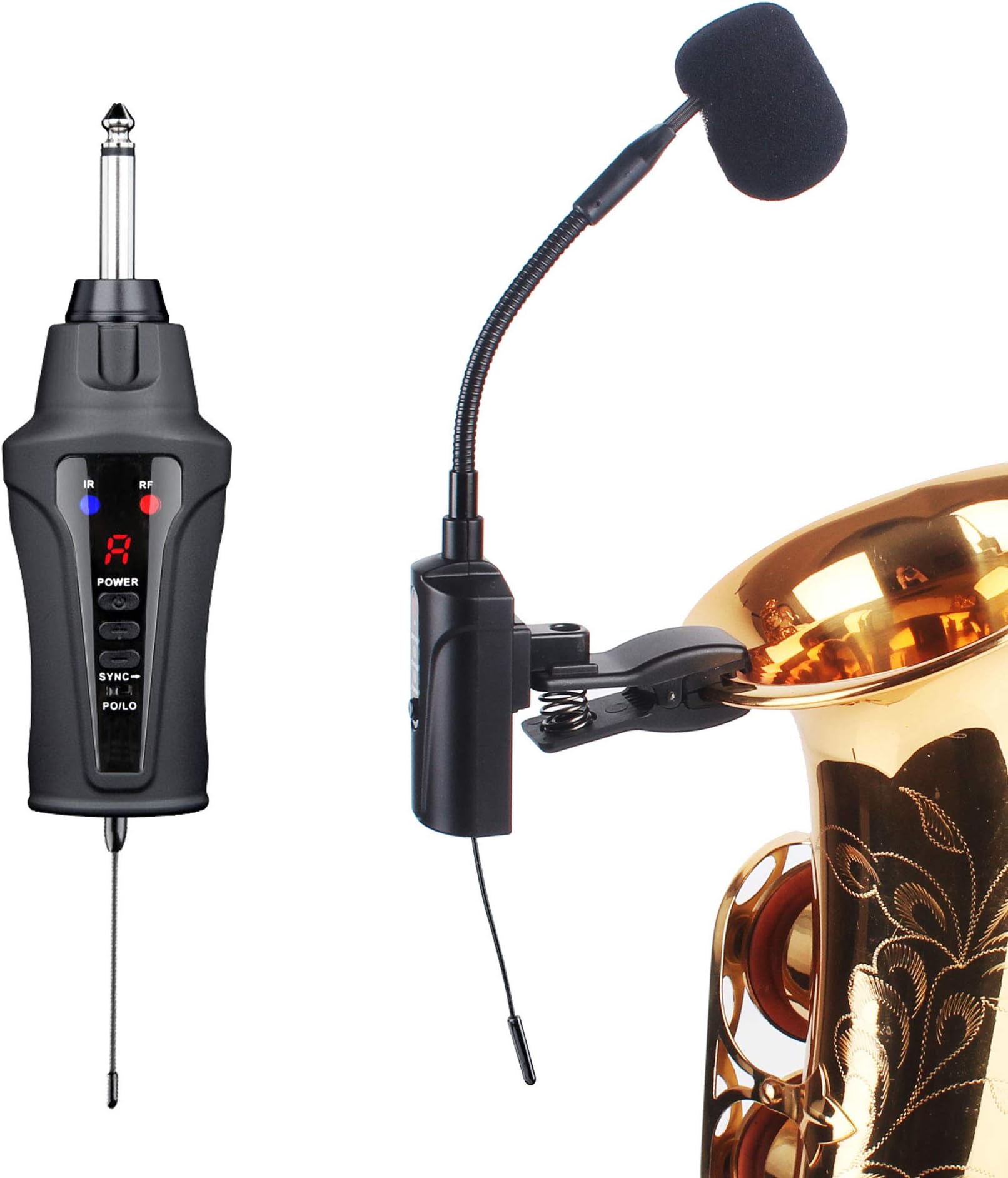 Amazon.com: JCANOL Professional True Diversity Wireless Saxophone Microphone System UHF ...