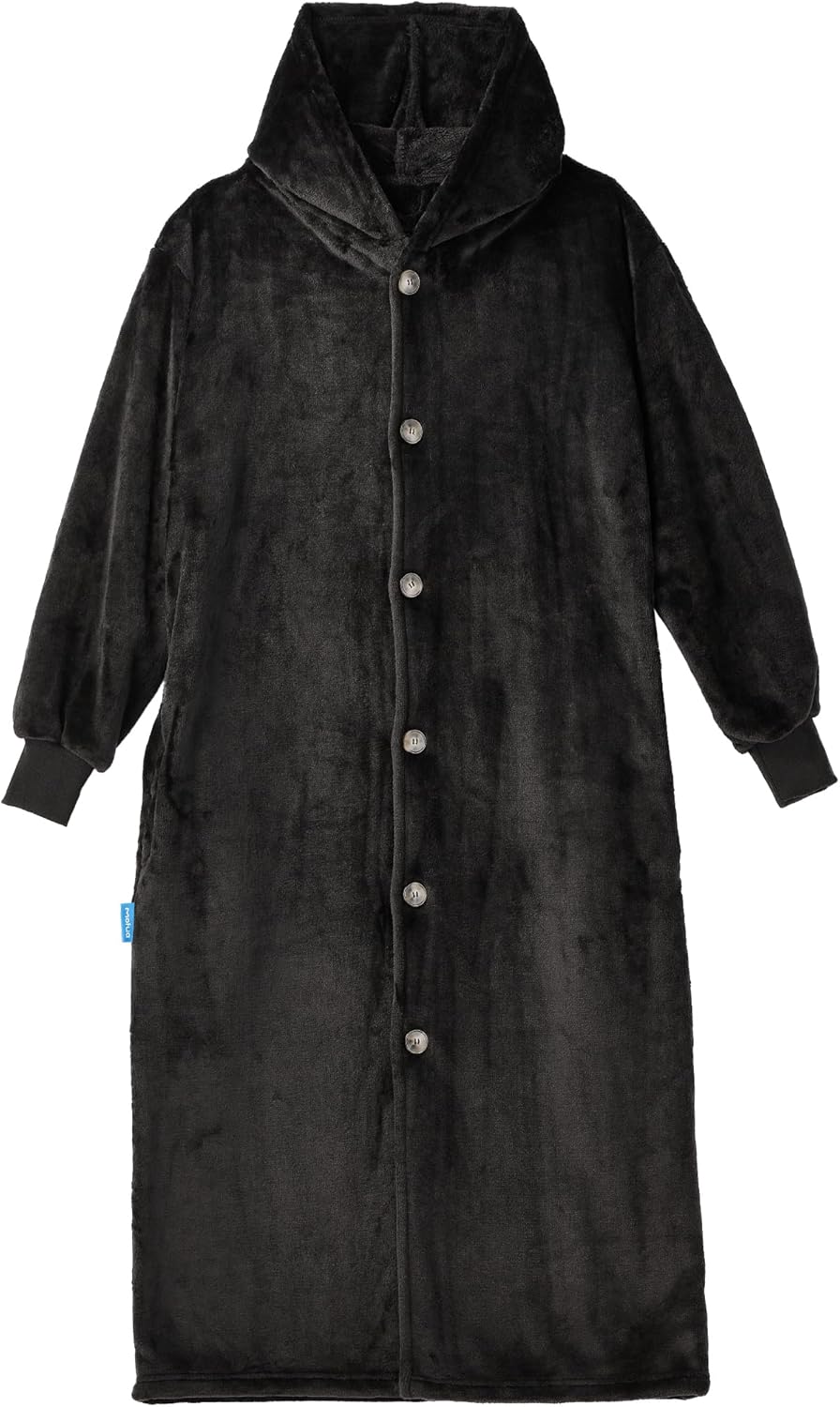 Amazon｜[アクア] mofua (モフア) 着る毛布 かいまき 男女兼用 冬 あったか フード付き Lサイズ (着丈:約125cm) ブラック [ シームポケット 袖口リブ プレミアム ...