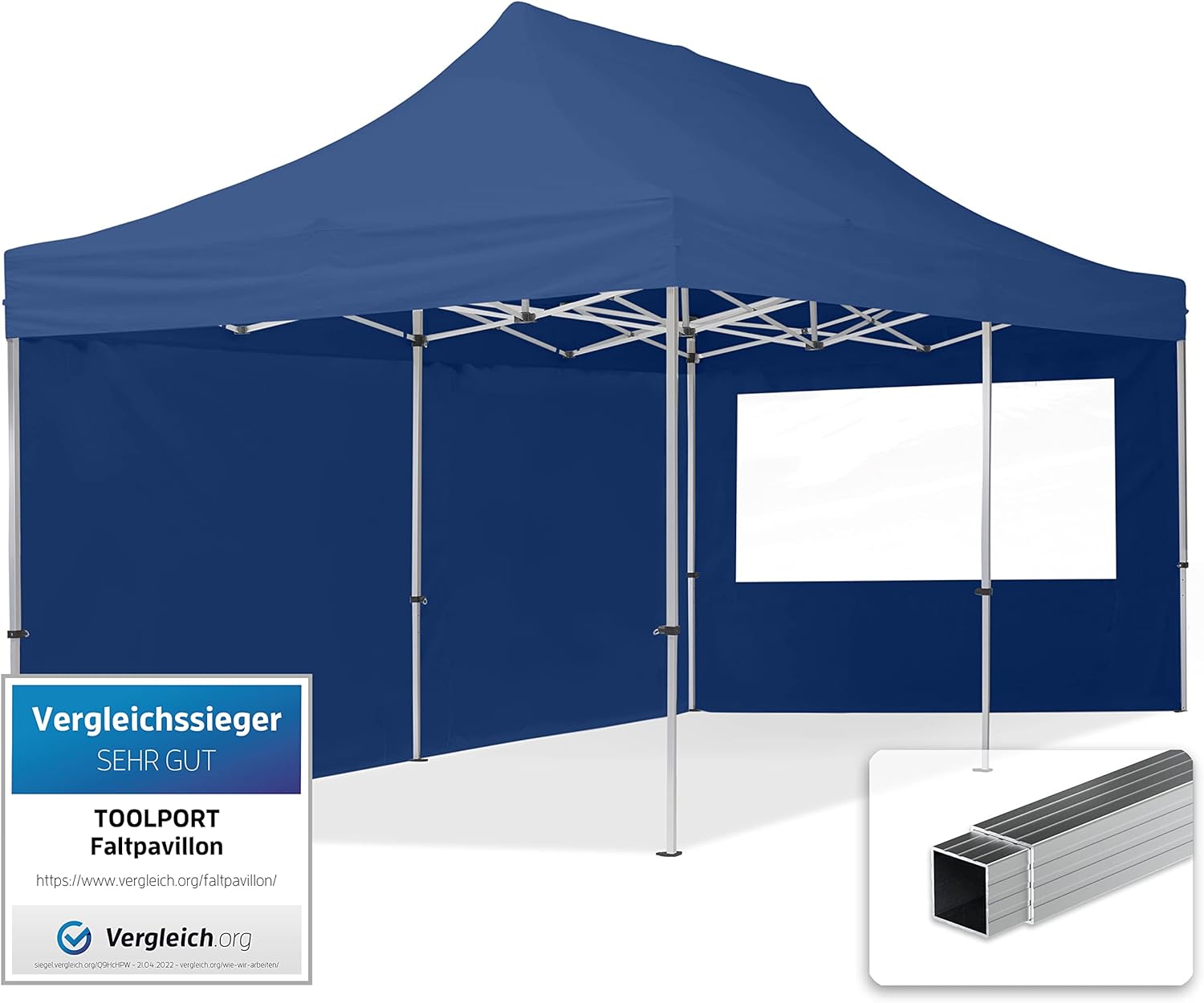 pop-up tält snabbtält 3x6 m - 2 sidodelar hopfällbart tält aluminium ...