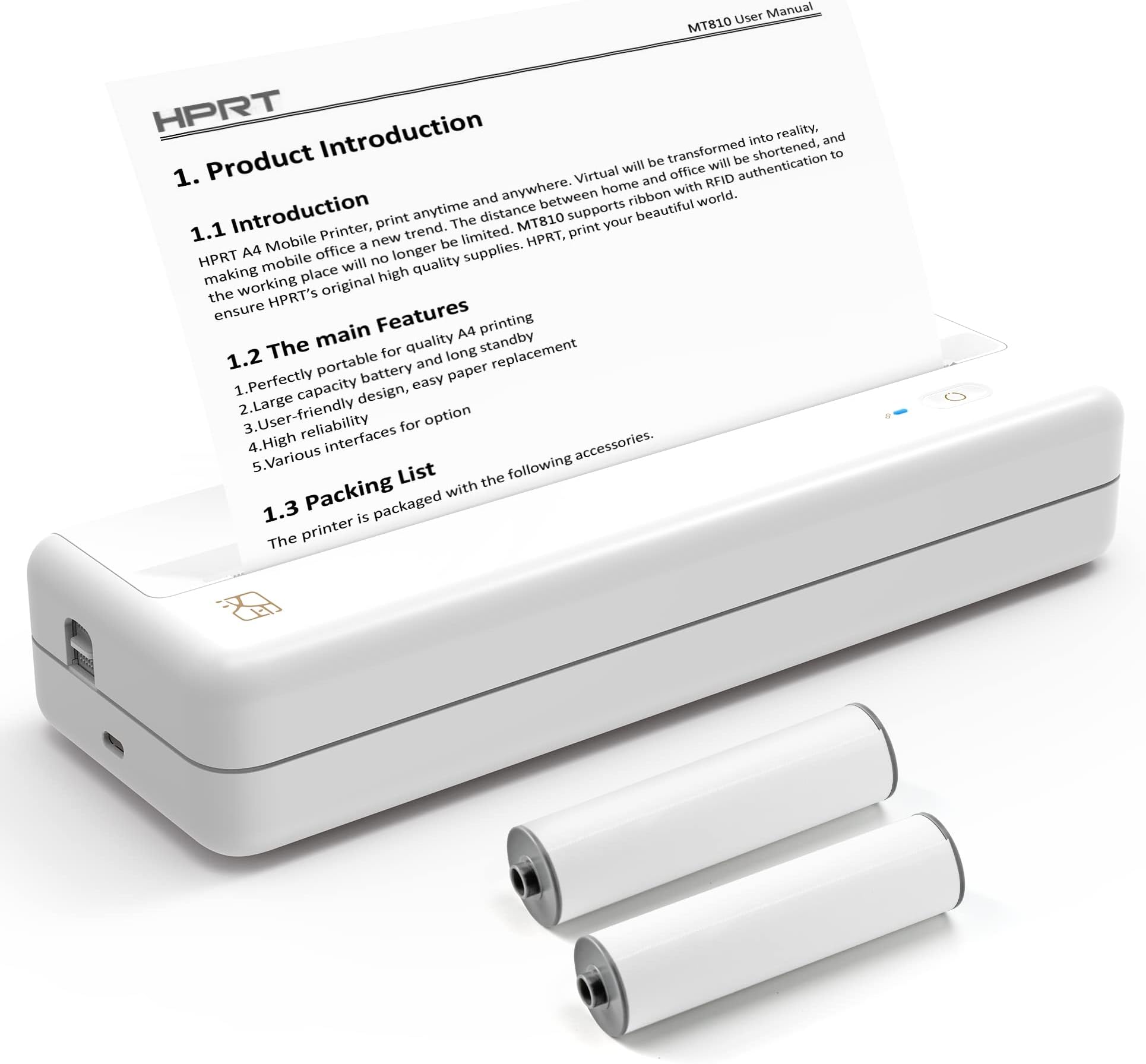 Amazon.com: HPRT MT810 Portable Printers Bluetooth Wireless with Paper ...