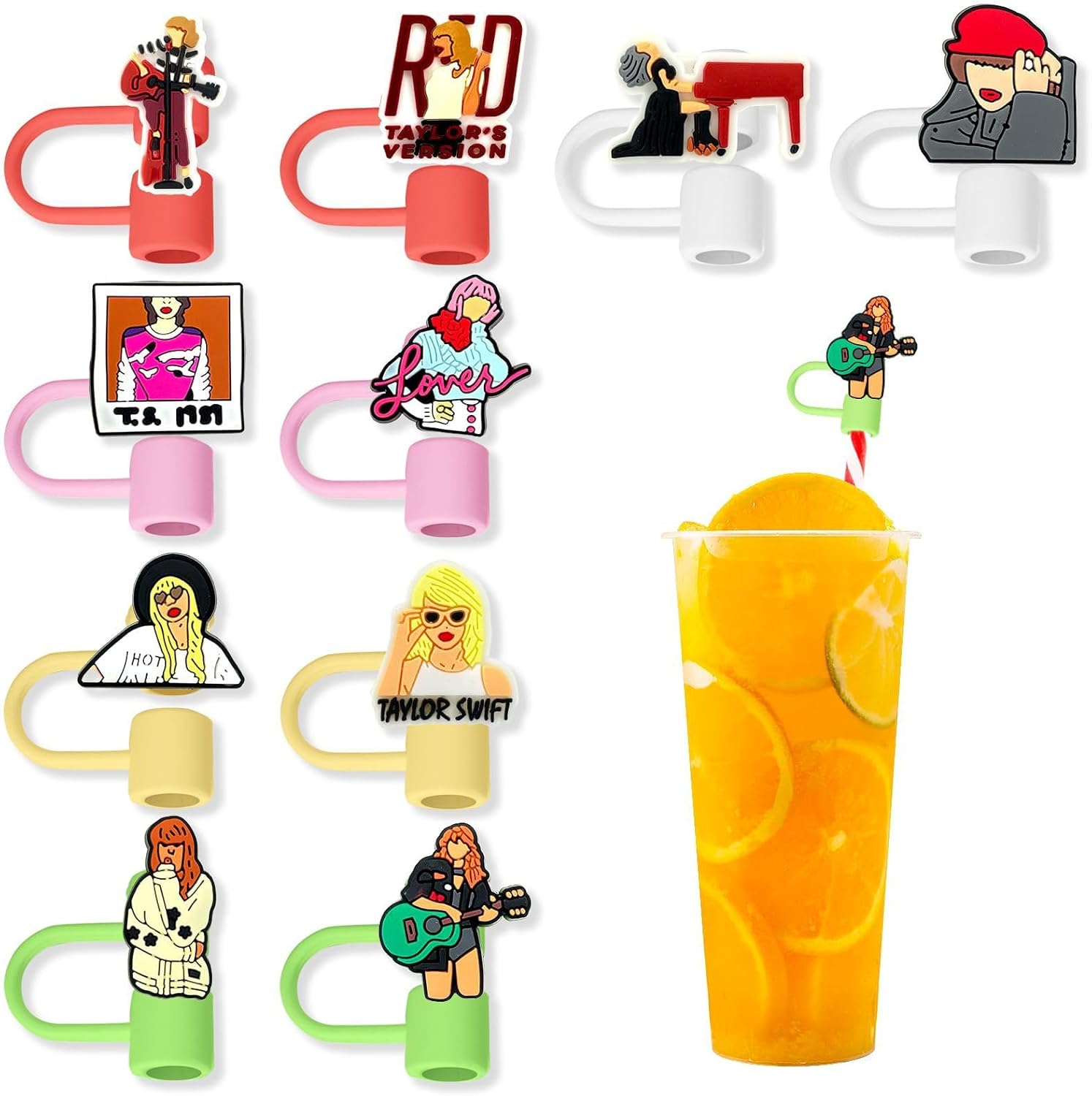 Amazon.com: Sanki94 10 PCS Singer TS Straw Cover Silicone Star Straw ...