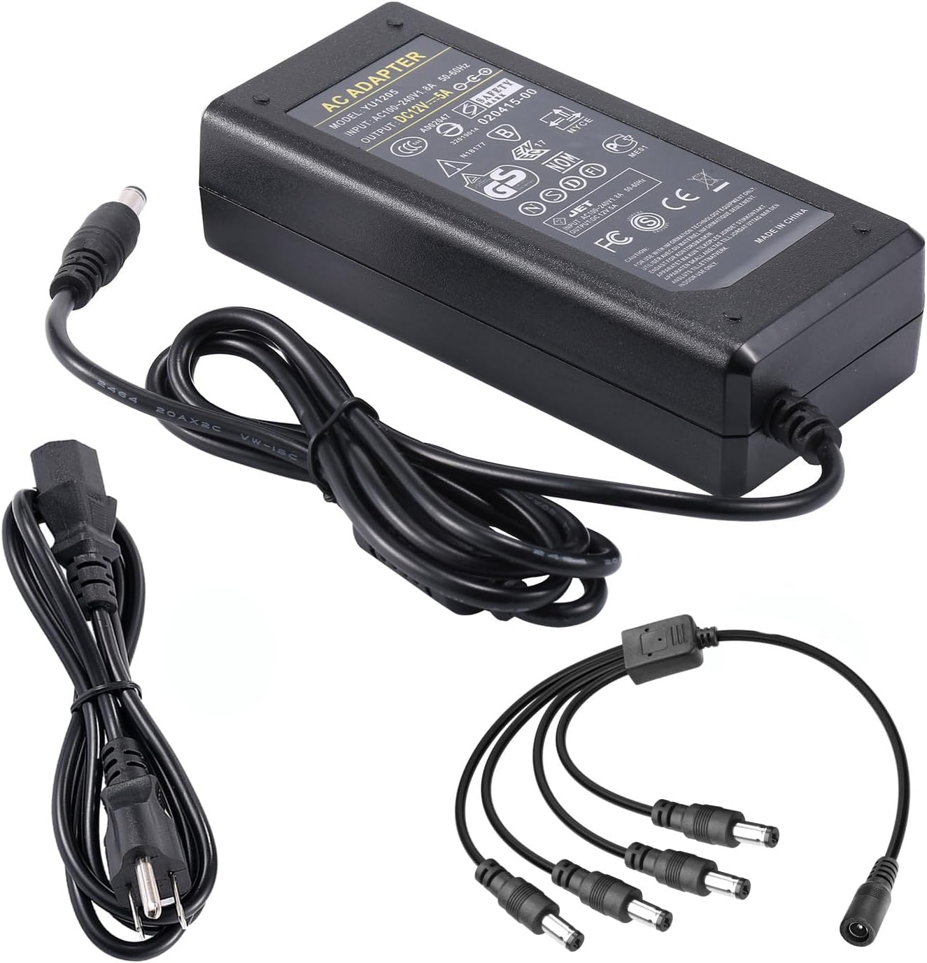 Amazon.com: 12V 5A 60W Power Adapter, COOLM AC 100V-240V Converter DC ...