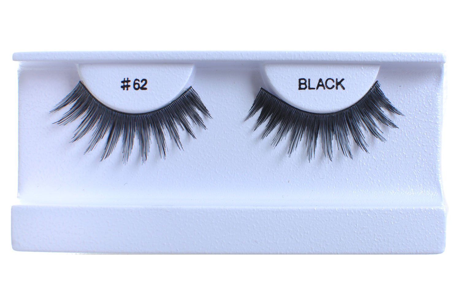 Amazon.com: 10 Pairs 100% Human Hair False Eyelashes Natural Black #62 ...