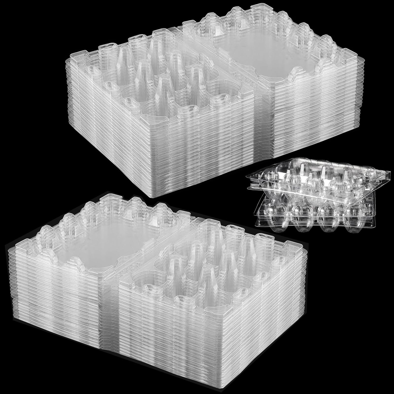 Amazon.com: DAJAVE 100 Pack Plastic Egg Cartons, Clear Plastic Egg ...
