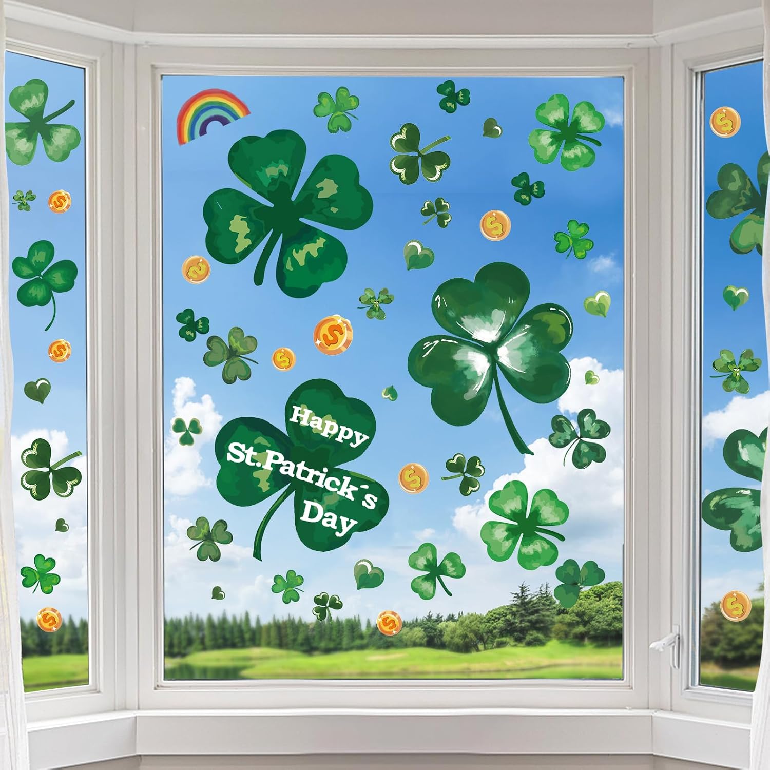 Amazon.com: lainlight 8 Sheets St Patricks Day Window Clings, Reusable ...
